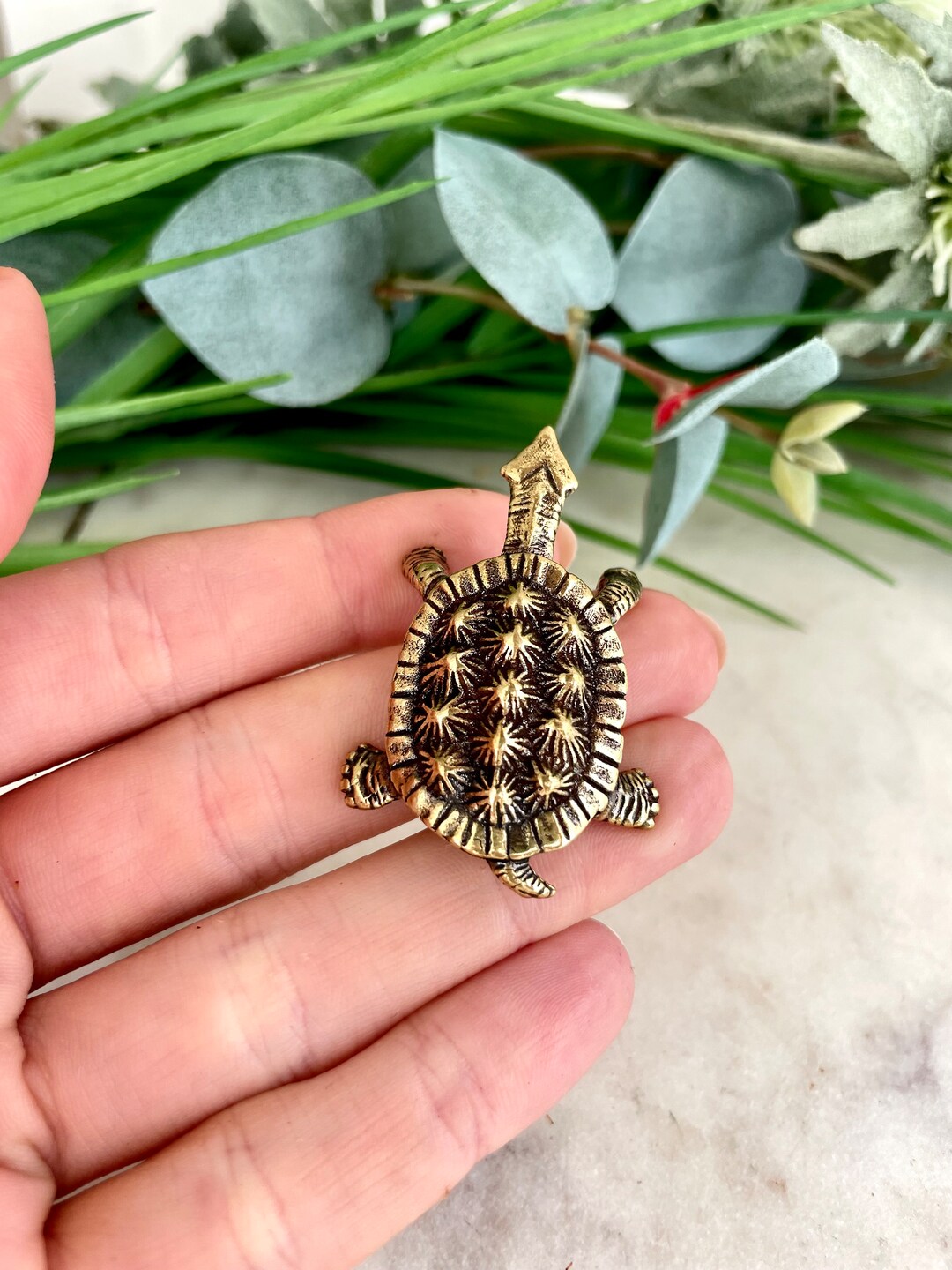 Solid Brass Snapping Turtle Figurine, Alligator Turtle Statue, Beach ...