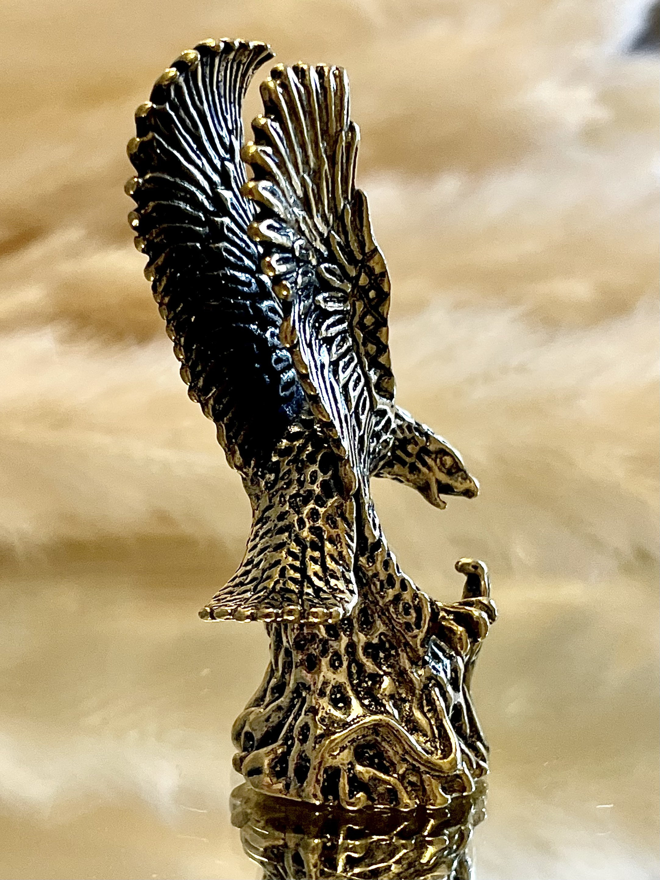 Hunting Hawk Statuette Fine Lifelike Solid Brass Figurine - Etsy