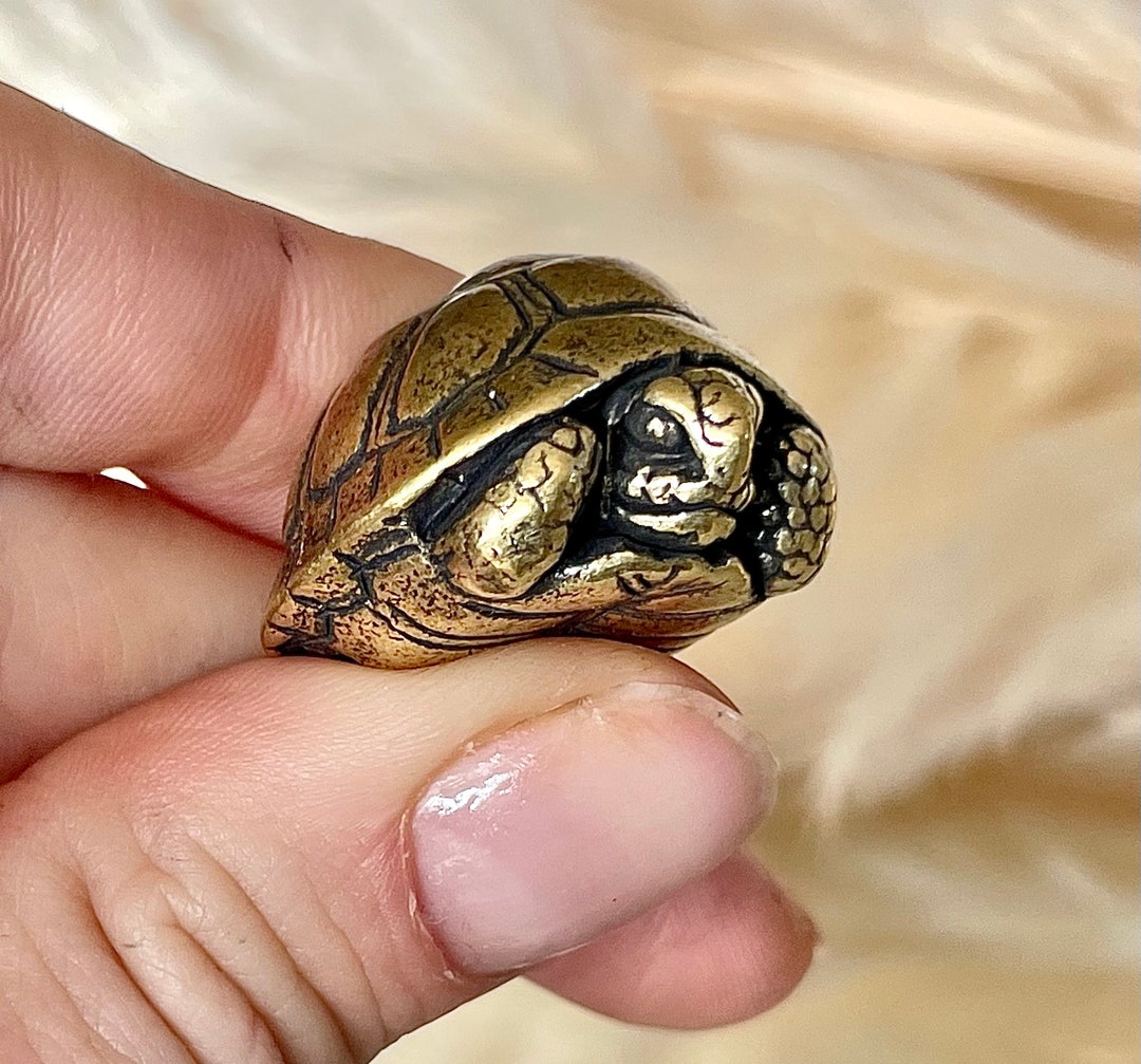 Brass Tortoise Figurine, Solid Brass Casting, Vintage Style Statuette ...