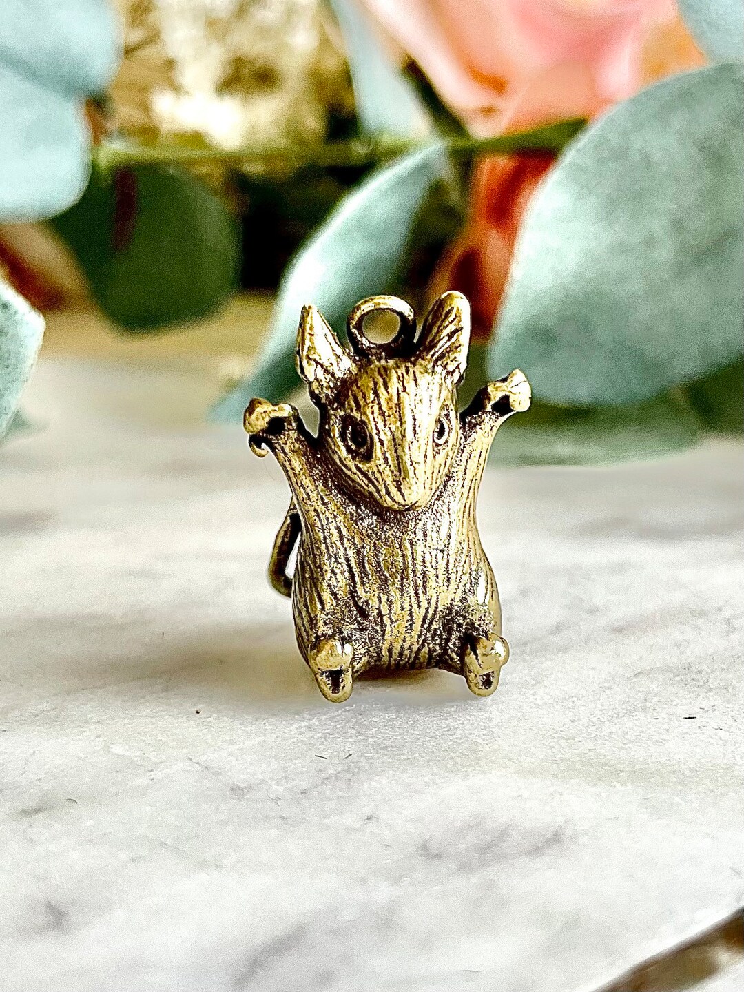 Solid Brass Mouse Pedant, Brass Casting Animal Figurine, Retro Style ...
