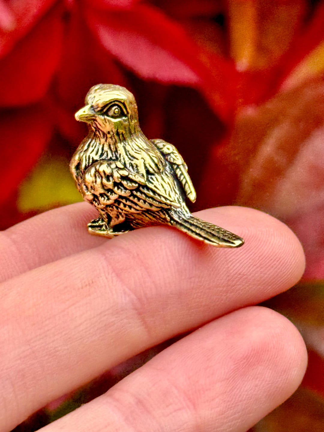 Tiny Solid Brass Bird Figurine – Lifelike Tit Bird Statue, Perfect Gift ...