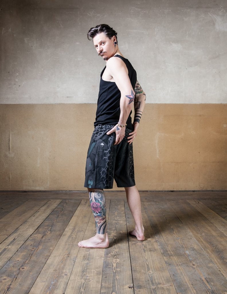 Post Apocalyptic Board Shorts and Futuristic Clothing Men - Etsy
