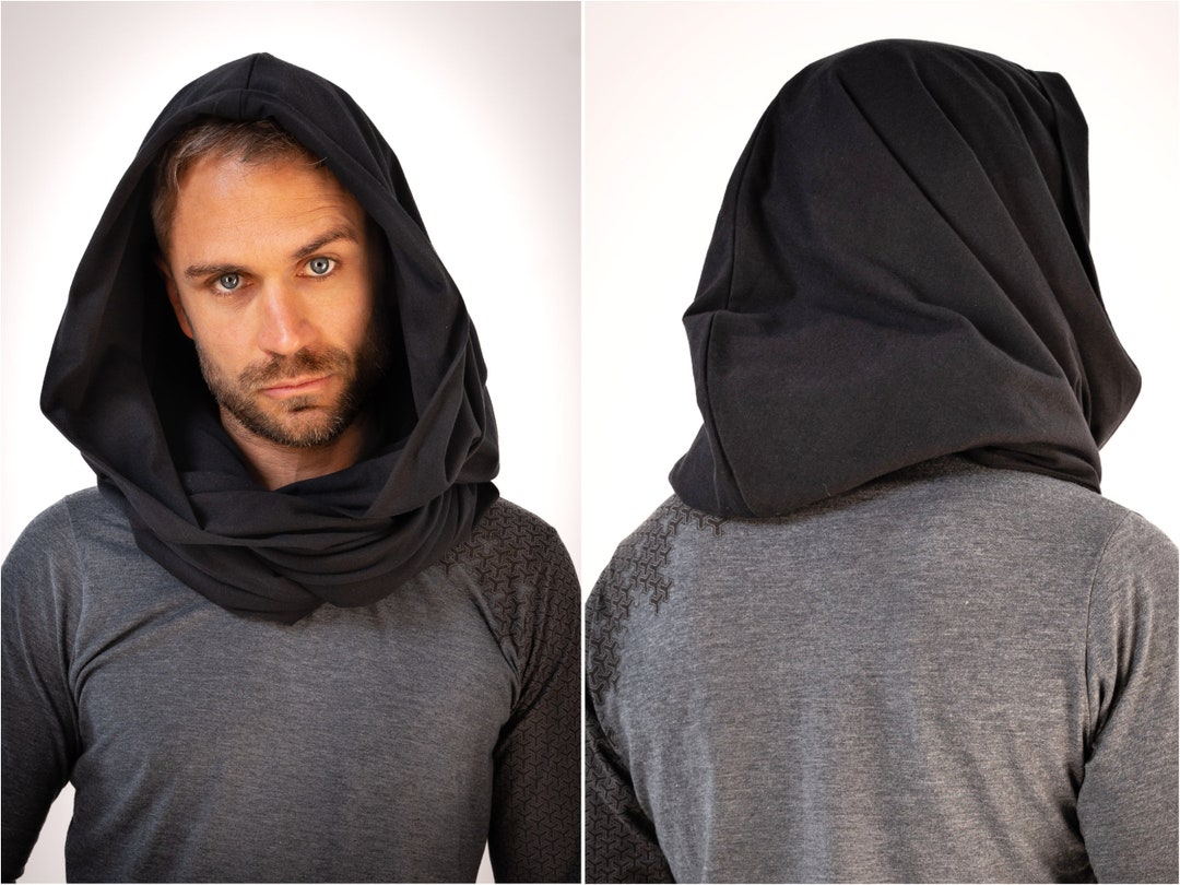 Sith Cosplay Black Witch Hood Dark Sorcerer Wizard Cape Wrapping Scraf ...