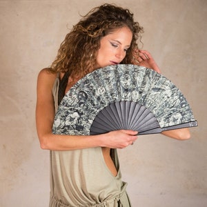 Hand Fan | Folding Hand Fans With Dark Mori Design | Goth Gifts ...