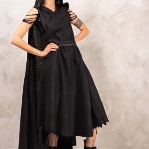 Black Medieval Ranger Cloak for Sith, Goth and Dark Wizard Cosplay Star ...