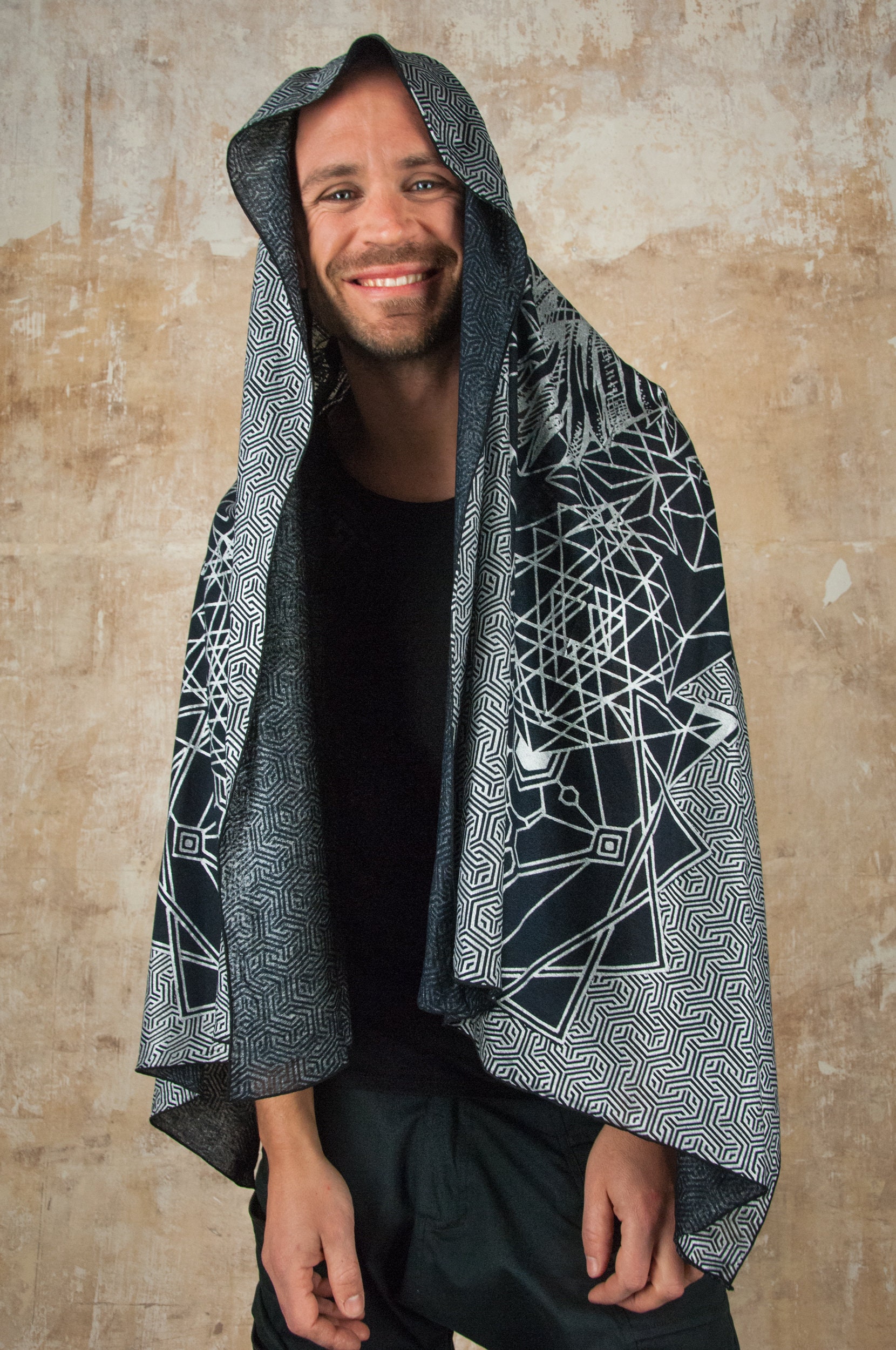 Silver Wing Crow Goth Scarf made of Organic Material for | Etsy