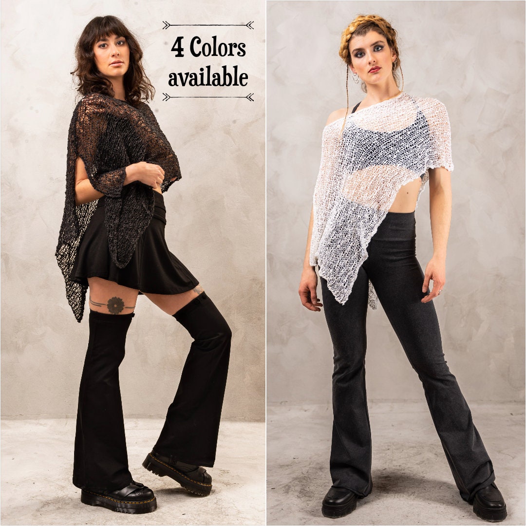 Knit Triangle Poncho Crochet With Soft Material Hand Knit Tunika ...