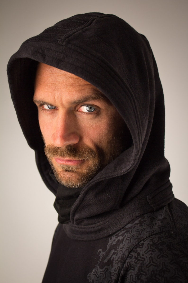 Black Goth Face Mask Hood Scarf Hoodie Star Costume Jedi Wars - Etsy