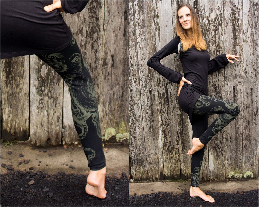 Steampunk Leggings Octopus Leggings Yoga Leggings Tattoo Tights ...