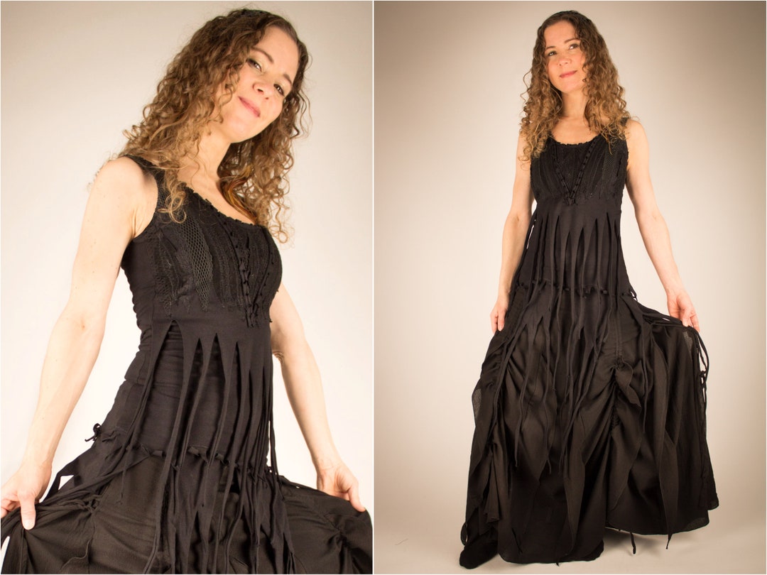 Black Goth Top for Witch Dress and Dark Mori Fairy Elf Cosplay ...