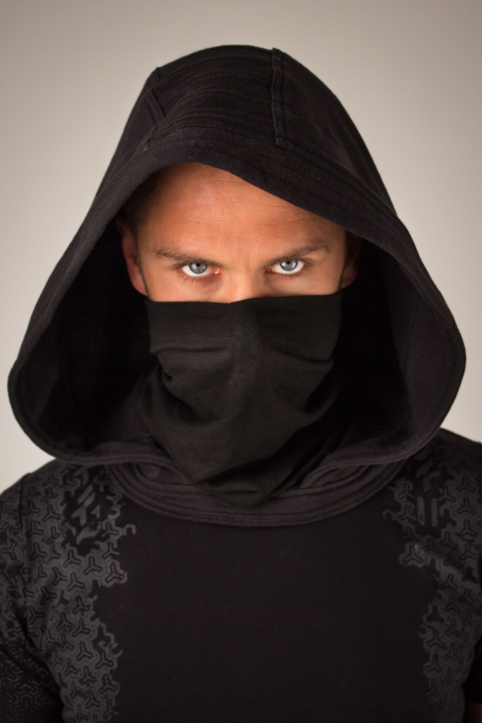 Black Goth Face Mask Hood Scarf Hoodie Star Costume Jedi Wars - Etsy