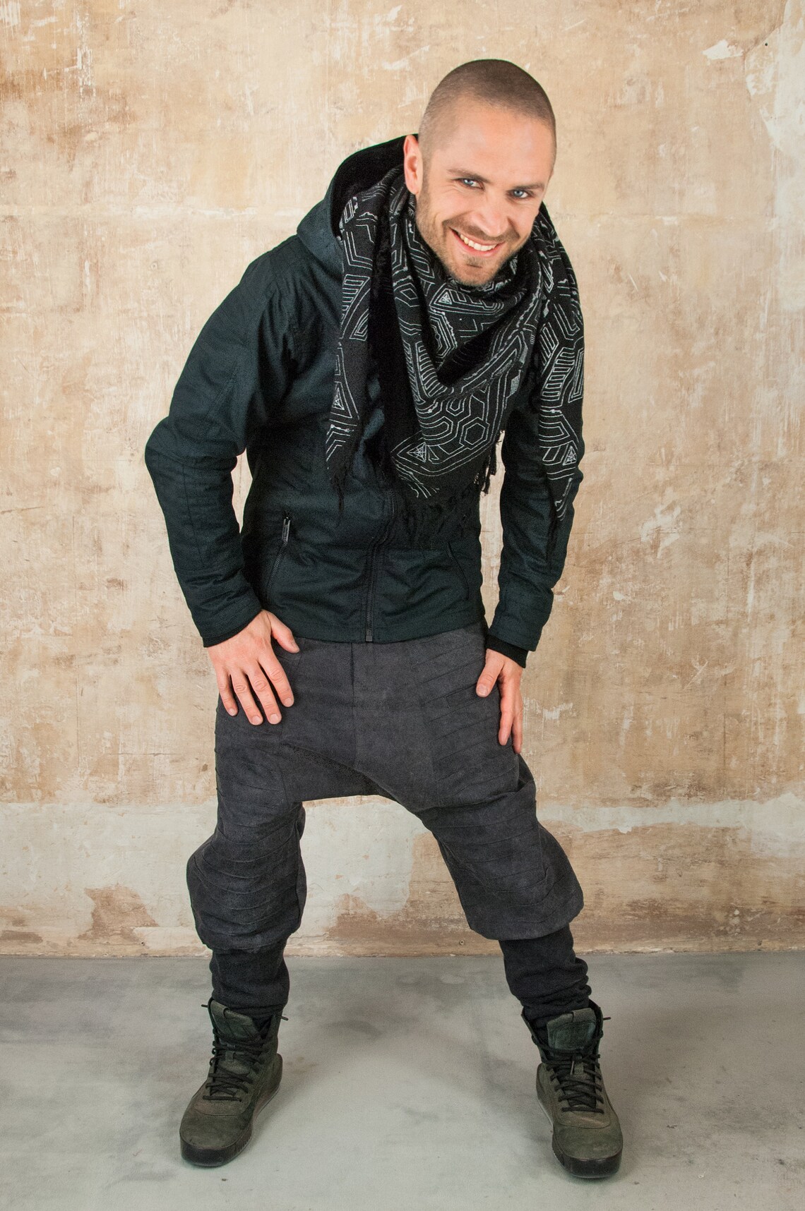 Sacred Geometry Print Scarf as Goth Gift and for Goth Clothes | Etsy