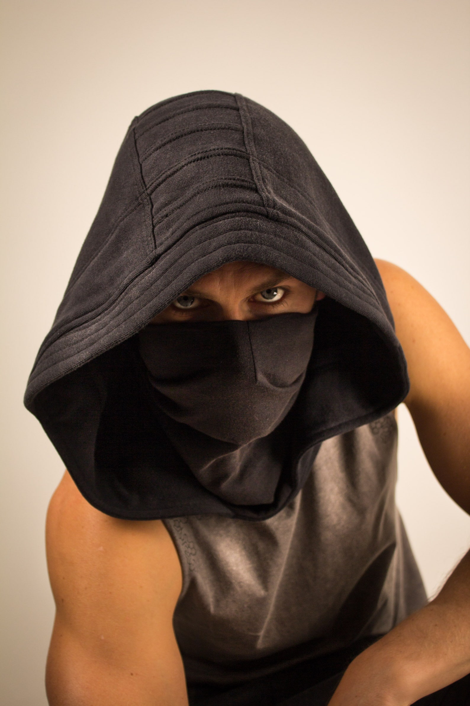Medieval Hooded Cape Face Mask for Grey Jedi Ranger Cosplay Star Hoodie ...