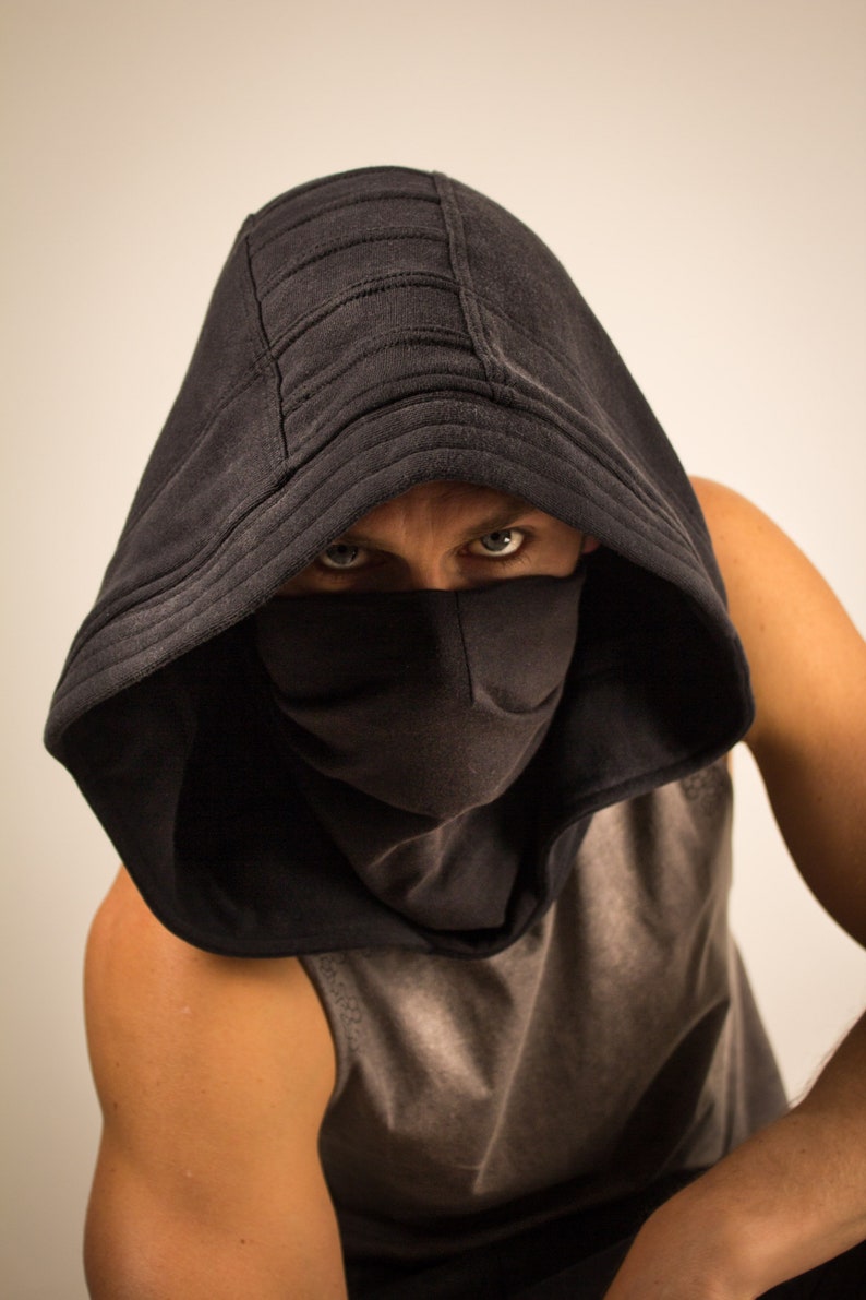 Medieval Hooded Cape Face Mask for Grey Jedi Ranger Cosplay Star Hoodie ...