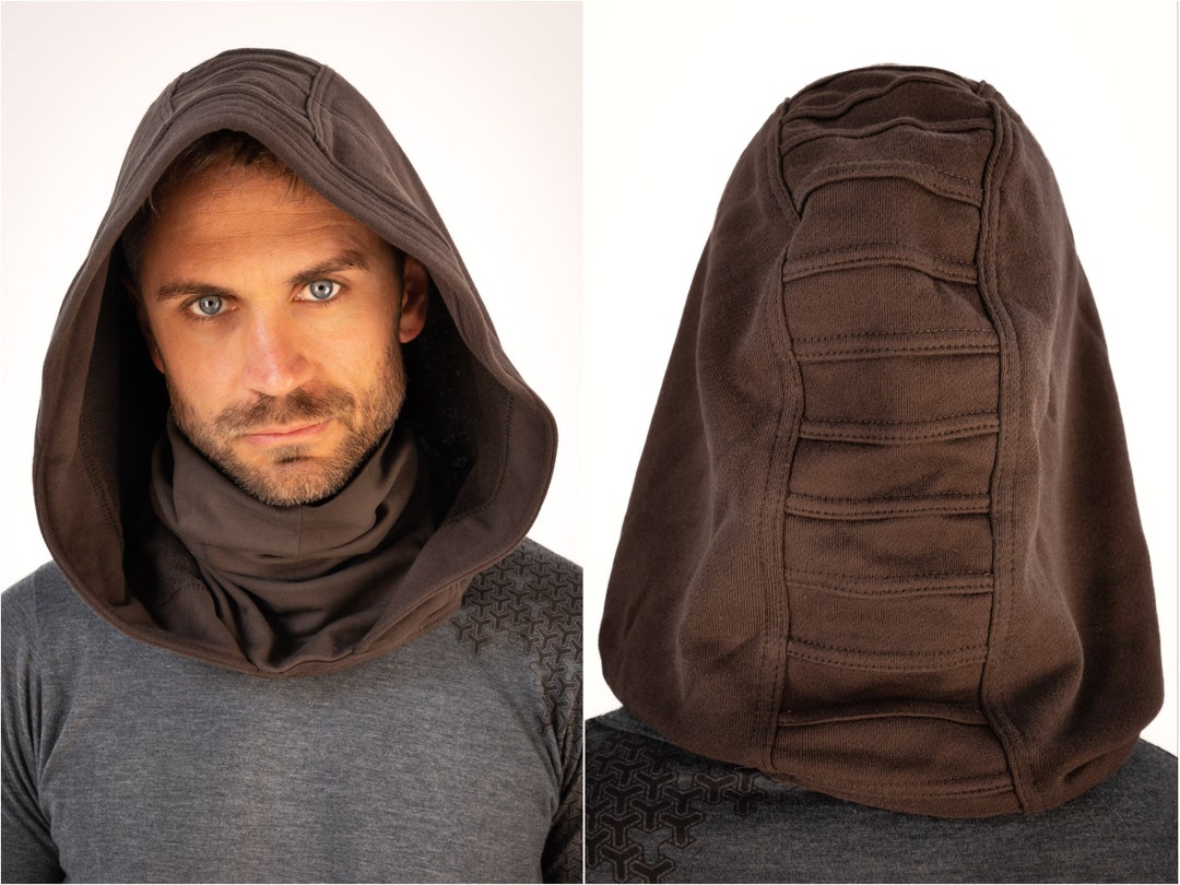 Star Wars Jedi Dark Brown Hooded Scarf Face Mask Assassin Medieval Monk ...