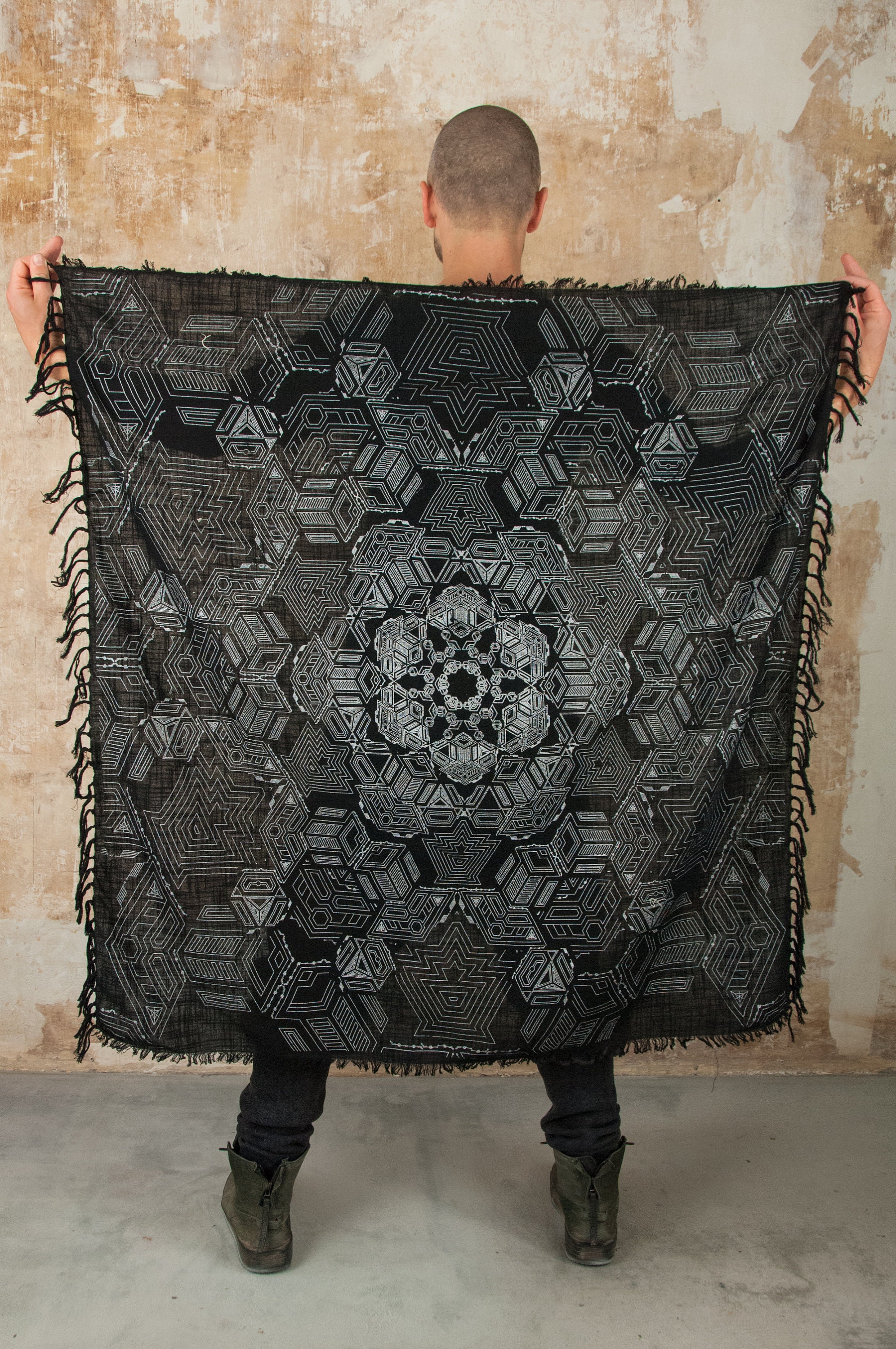 Sacred Geometry Print Scarf as Goth Gift and for Goth Clothes | Etsy