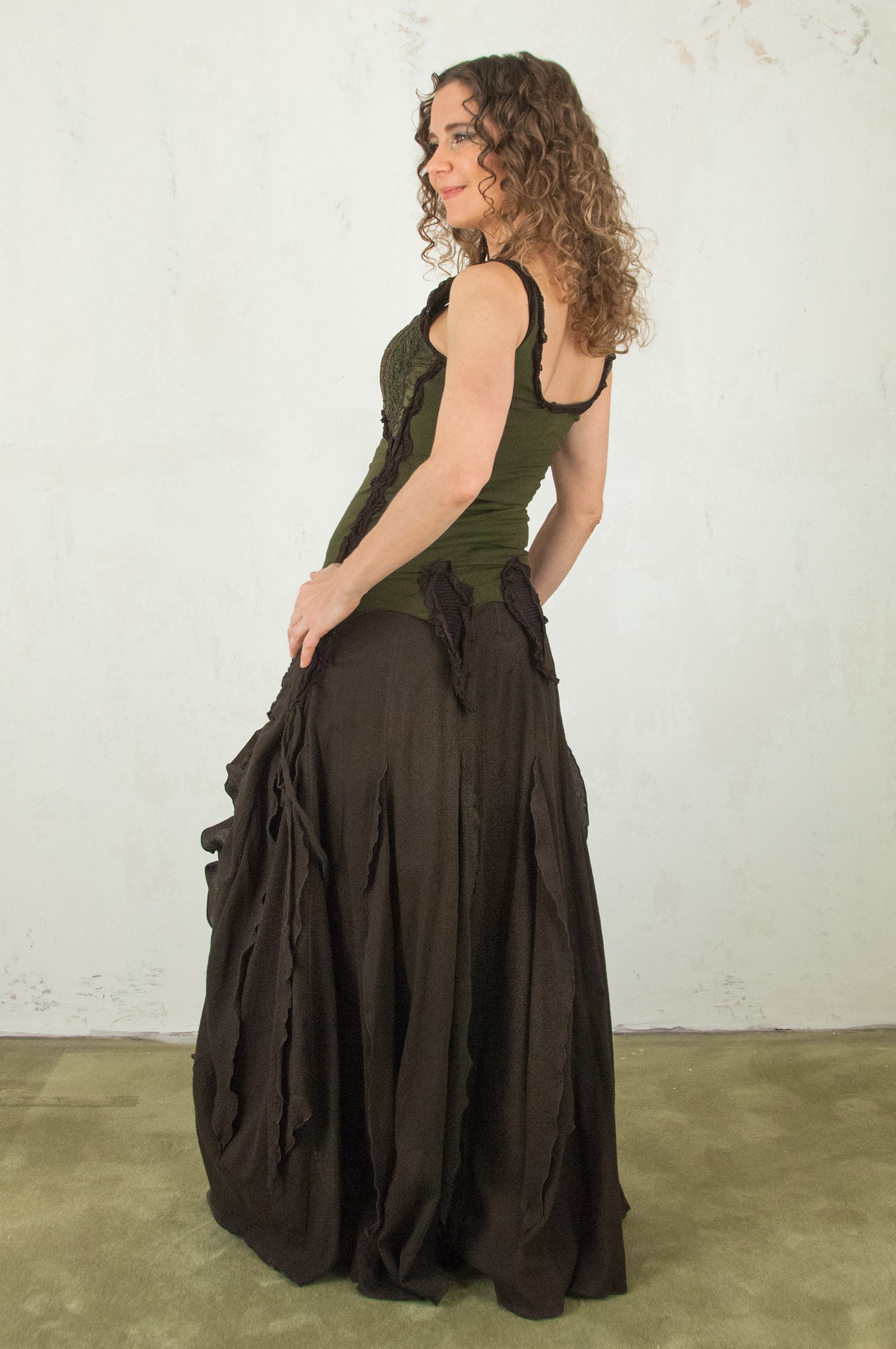 Green Witch Romantic Gypsy Top for Medieval Dress Festival Top | Etsy