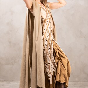 Creme White Medieval Cloak With Brass Fibula for Greek Goddess Star ...