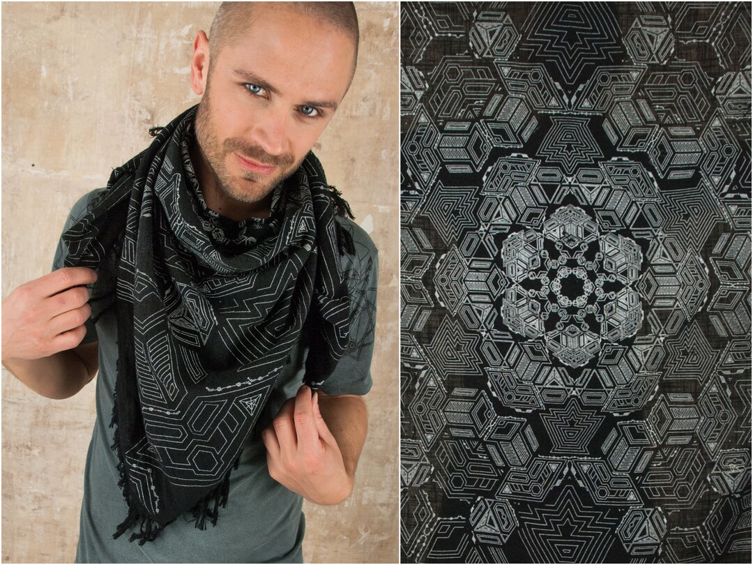 Sacred Geometry Print Scarf as Goth Gift and for Goth Clothes or Square ...