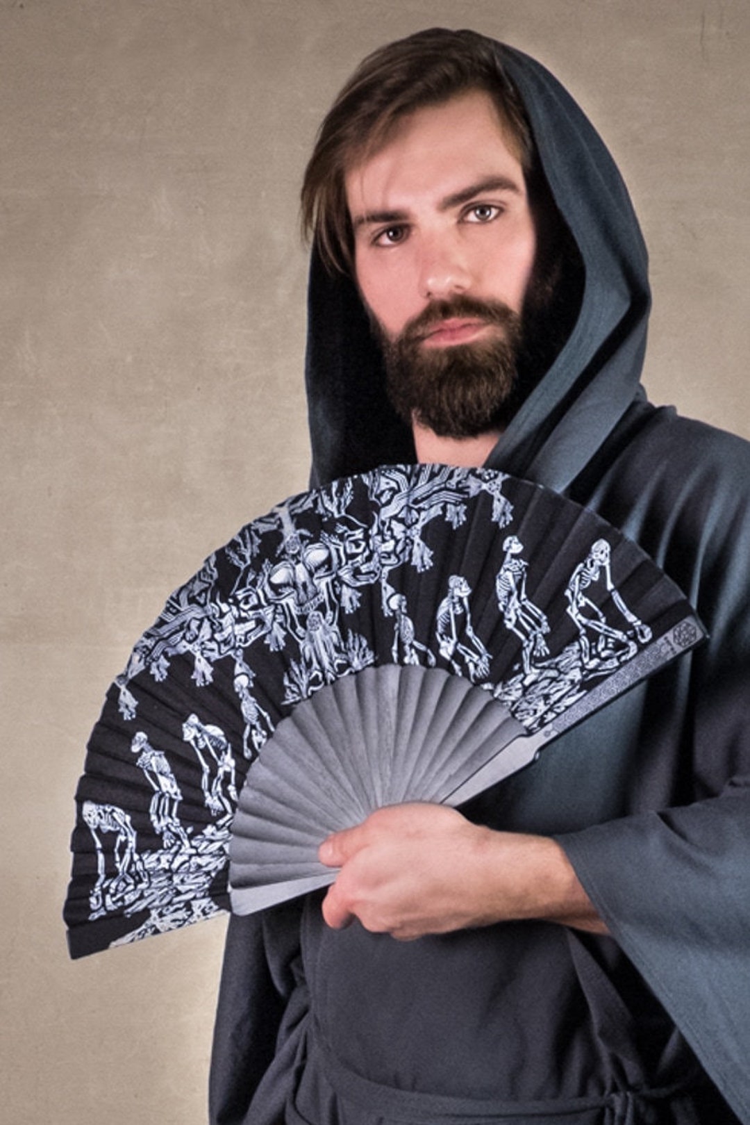 Black Hand Fan | Folding Hand Fans With Skulls and Skeletons | Goth ...