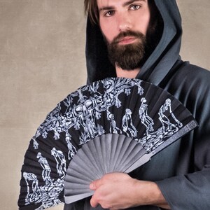 Black Hand Fan | Folding Hand Fans With Skulls and Skeletons | Goth ...