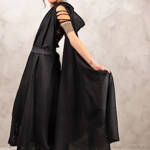 Black Medieval Ranger Cloak for Sith, Goth and Dark Wizard Cosplay Star ...