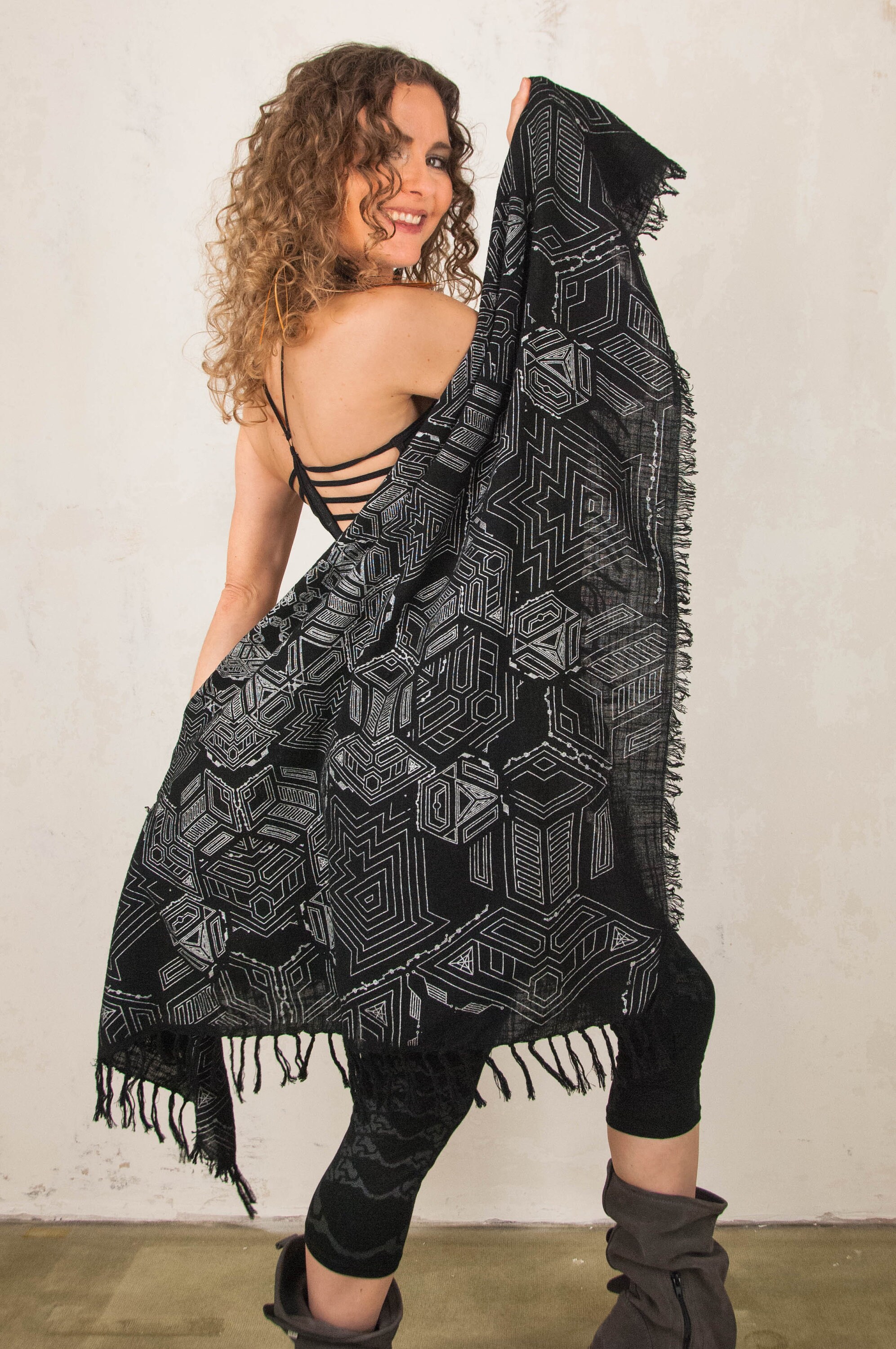 Sacred Geometry Print Scarf as Goth Gift and for Goth Clothes | Etsy