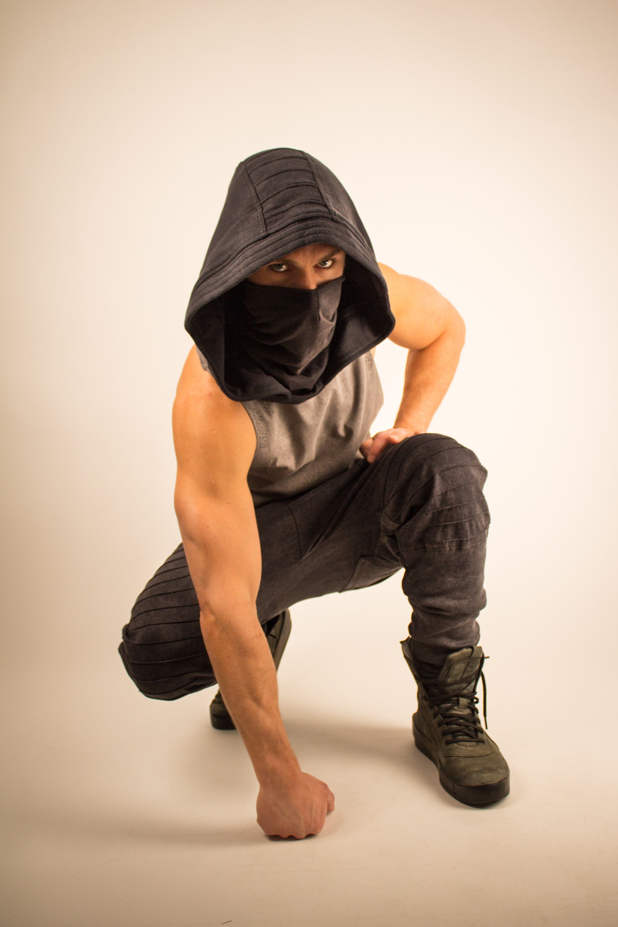 Medieval Hooded Cape Face Mask for Grey Jedi Ranger Cosplay Star Hoodie ...
