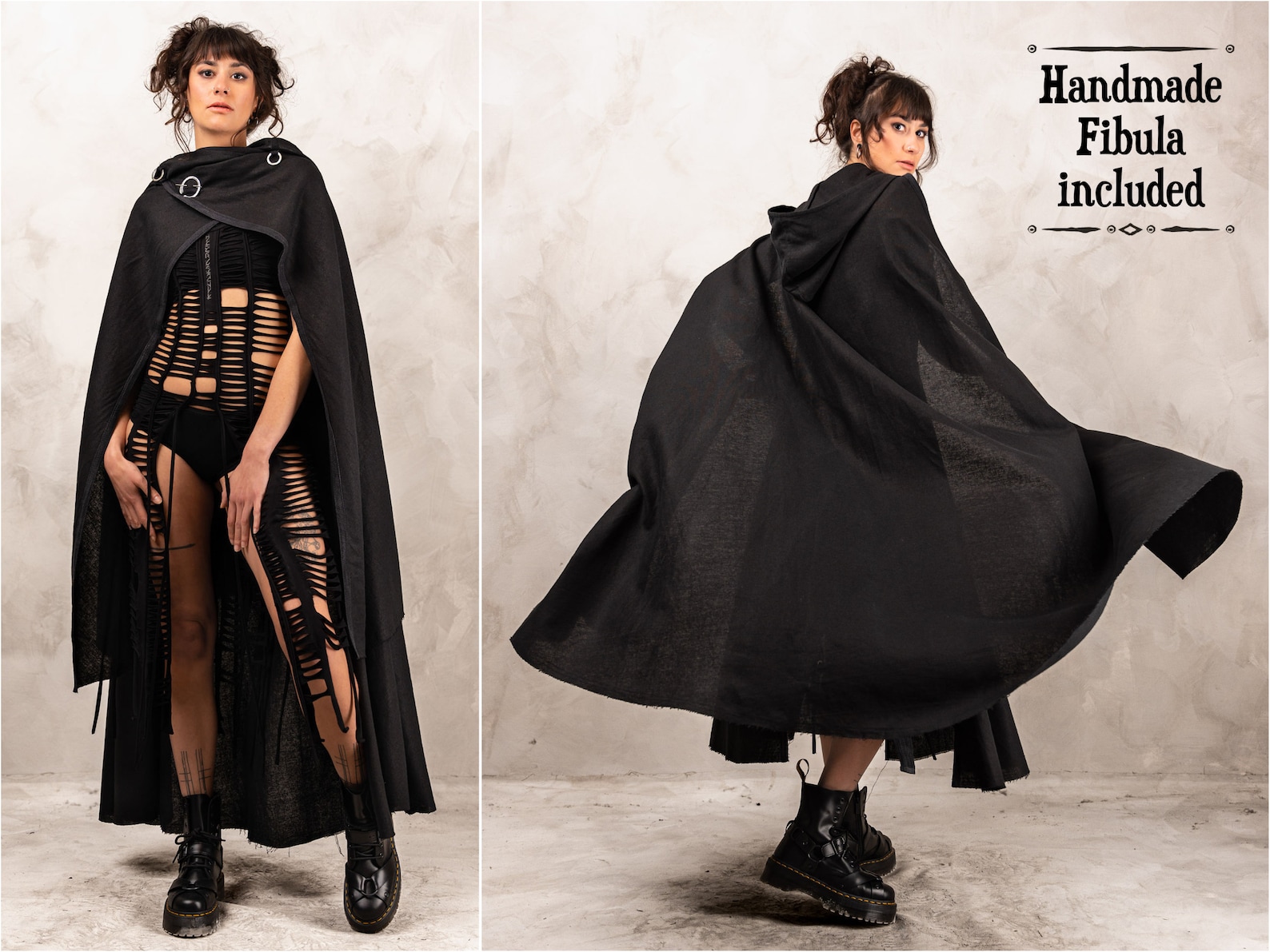 Black Medieval Ranger Cloak for Sith, Goth and Dark Wizard Cosplay Star ...