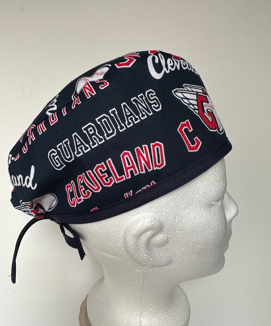 Cleveland Guardians Scrub Hat: Handmade Cotton Baseball Surgical Cap - Etsy