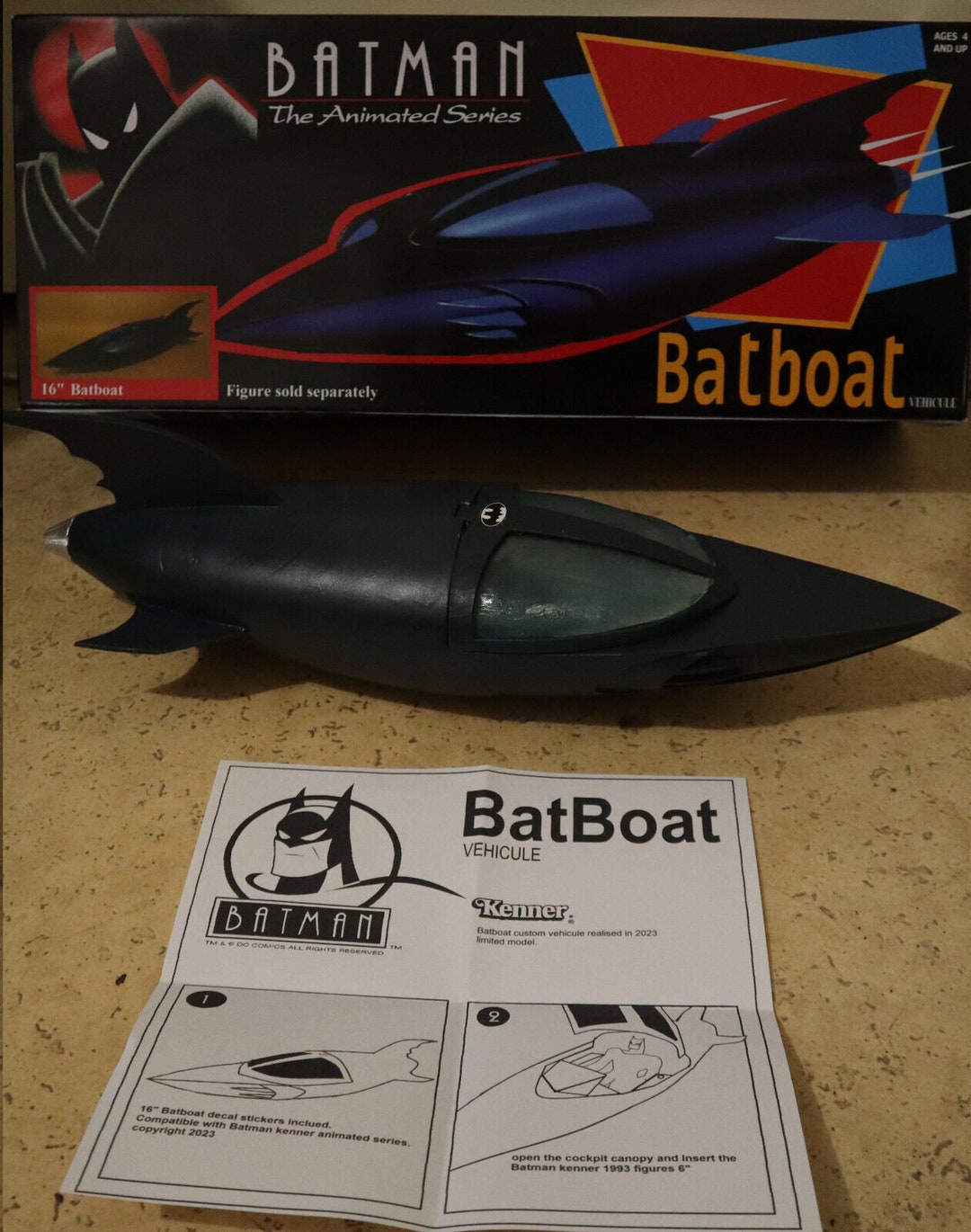 Batman Animated Series CUSTOM Batboat 16" 40cm Kenner Style Period 1992 ...