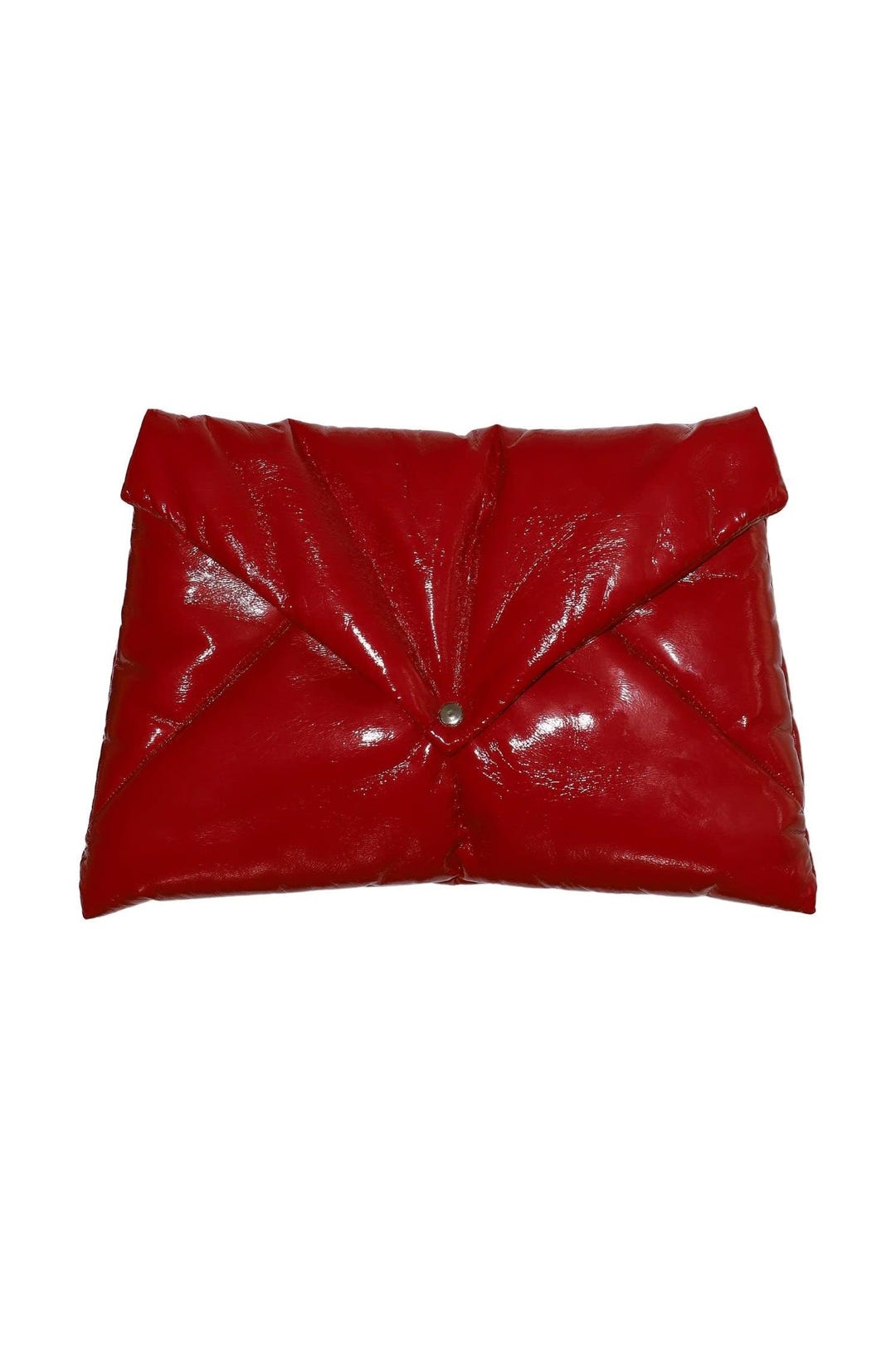 Glossy Patent Envelope Clutch Bag Red / Red Quilted Party Bag / Padded ...