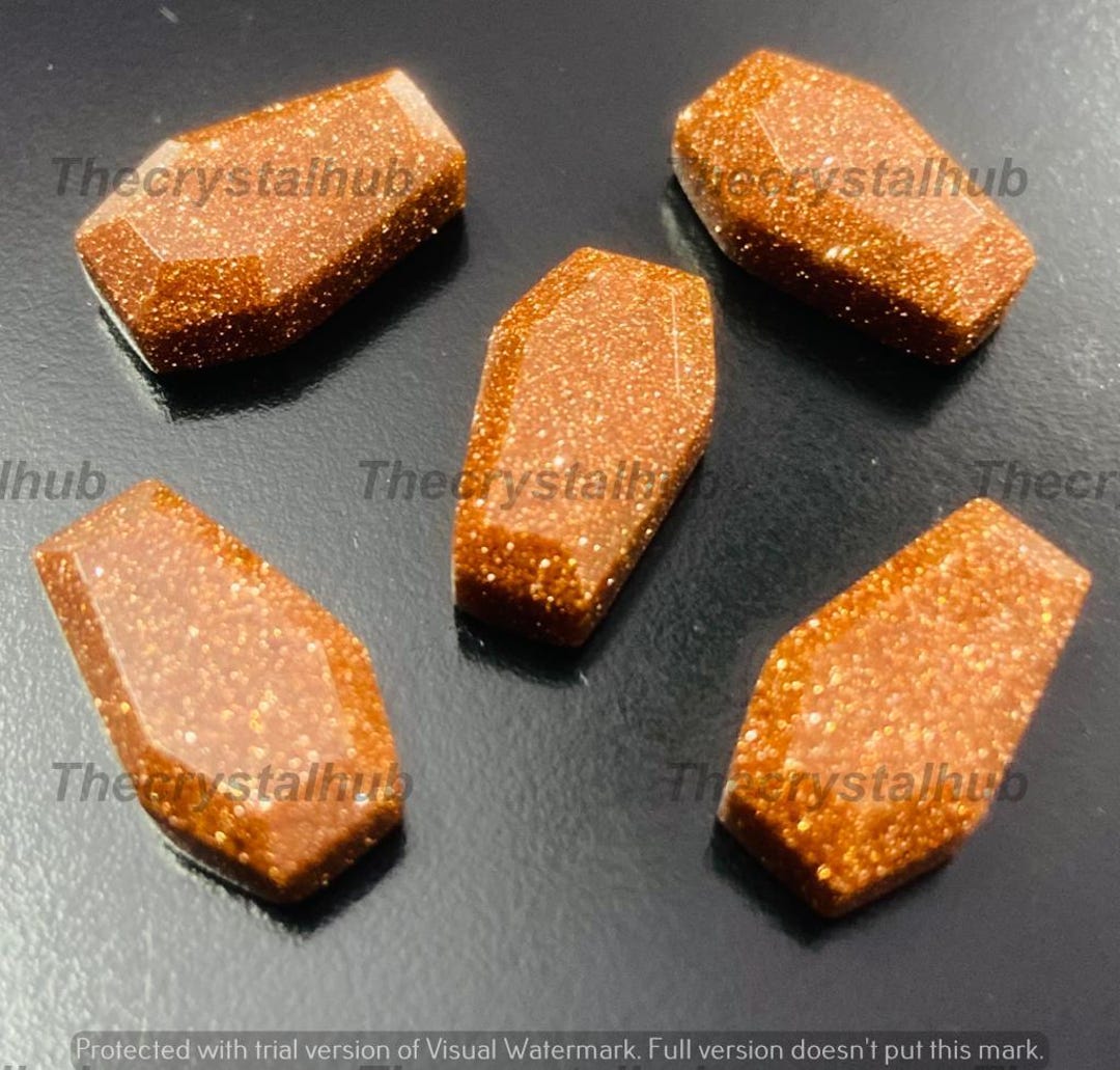 Goldstone Coffin Shape Faceted Cut Gemstone – Flat Back Calibrated ...