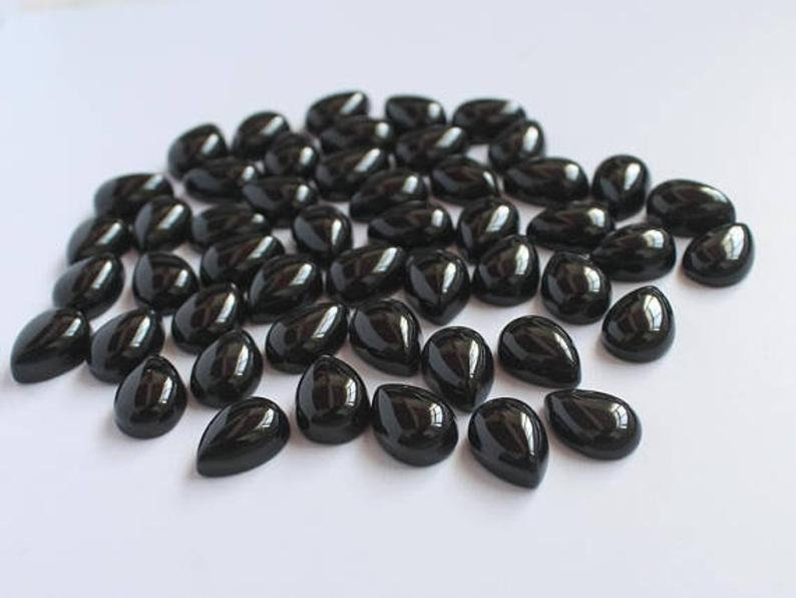 Ónix negro natural cabujón de ónix negro piedra preciosa de | Etsy