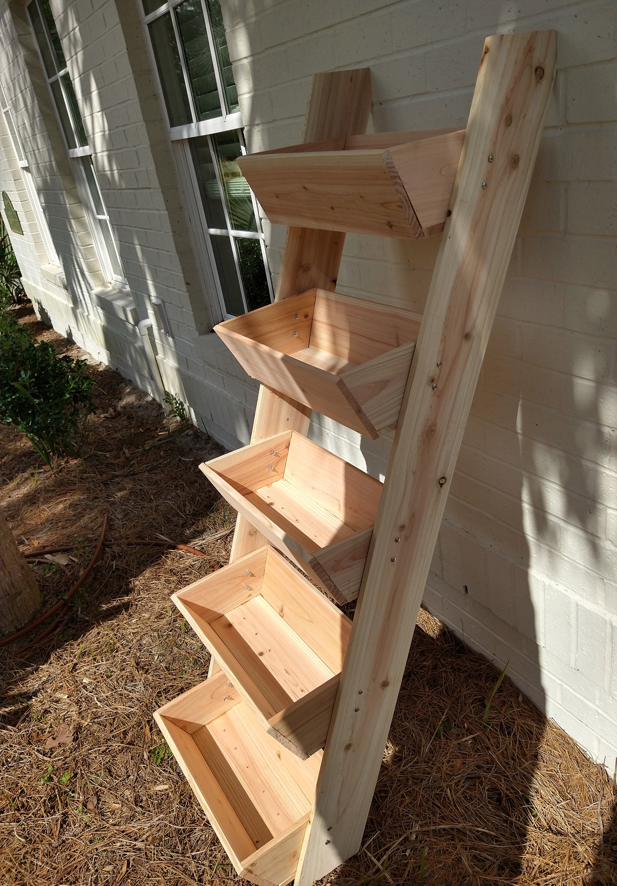 Cedar Planter Ladder Planter Raised Garden Bed Wall | Etsy