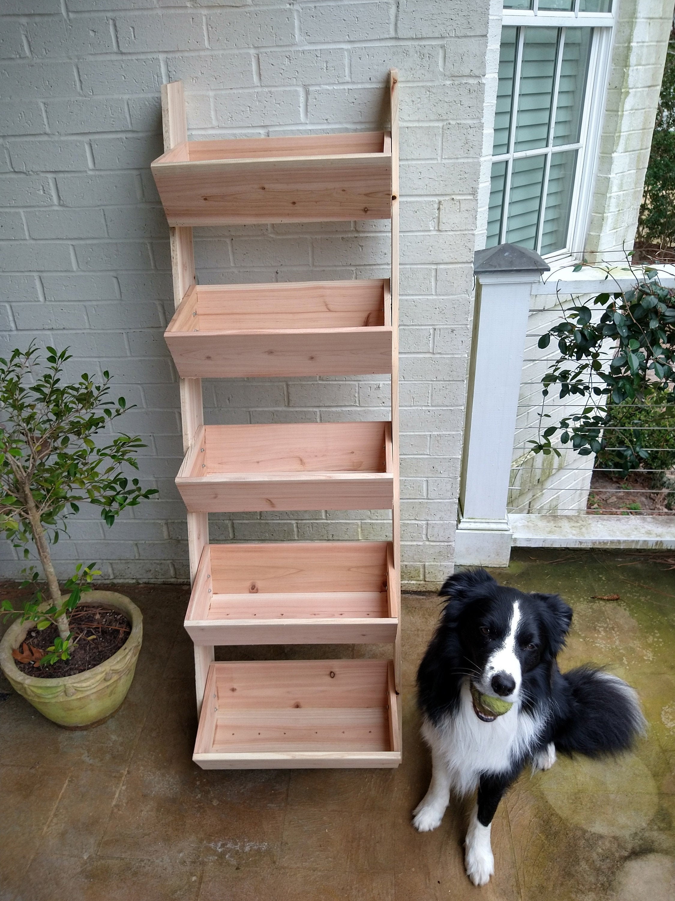 Cedar Planter, Ladder Planter, Raised Garden Bed, Wall Planter, Plant ...