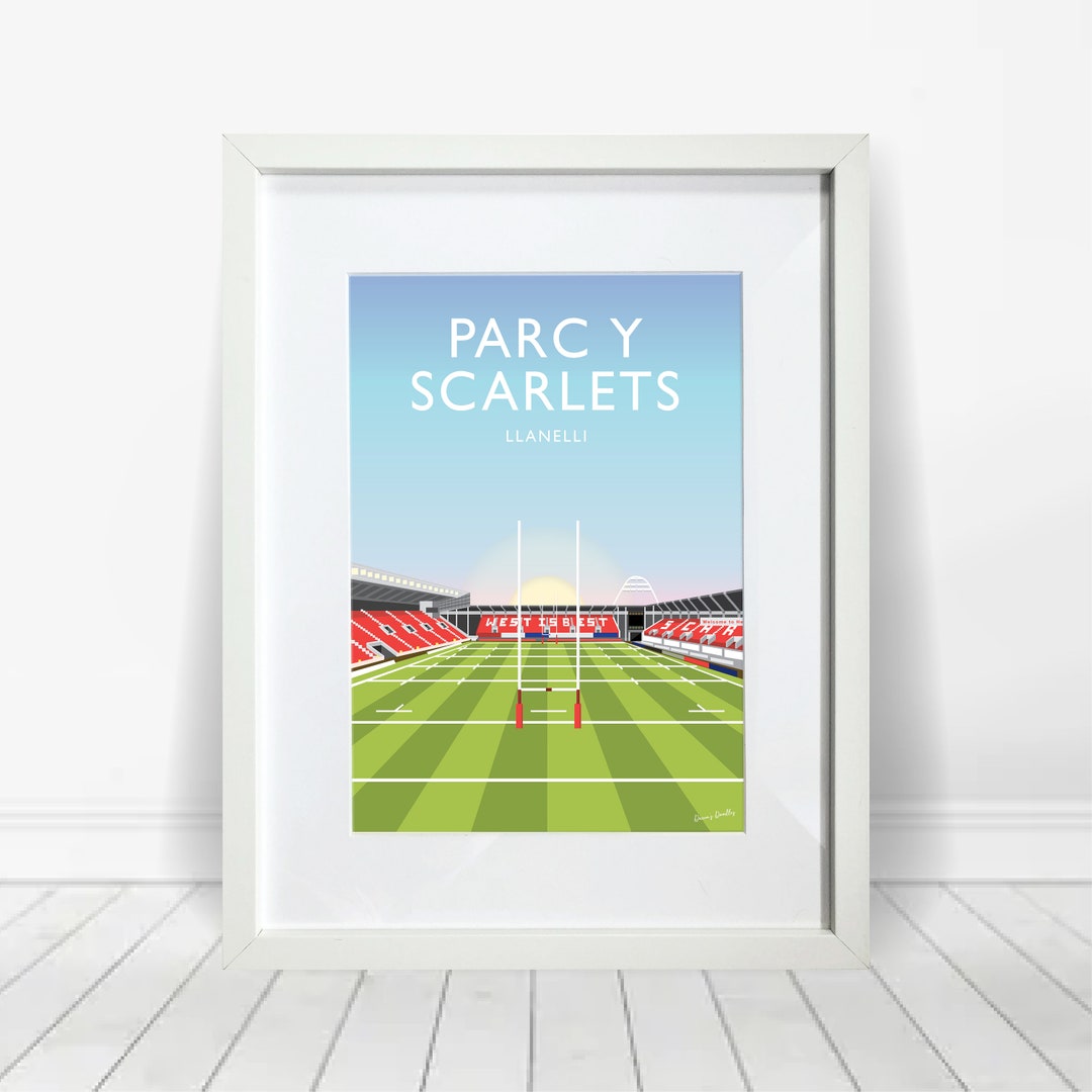 Parc Y Scarlets Llanelli Rugby Stadium Illustration Artwork Digital ...