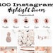 100 Instagram Highlight Covers, Marble Rose Gold Highlight Icons ...