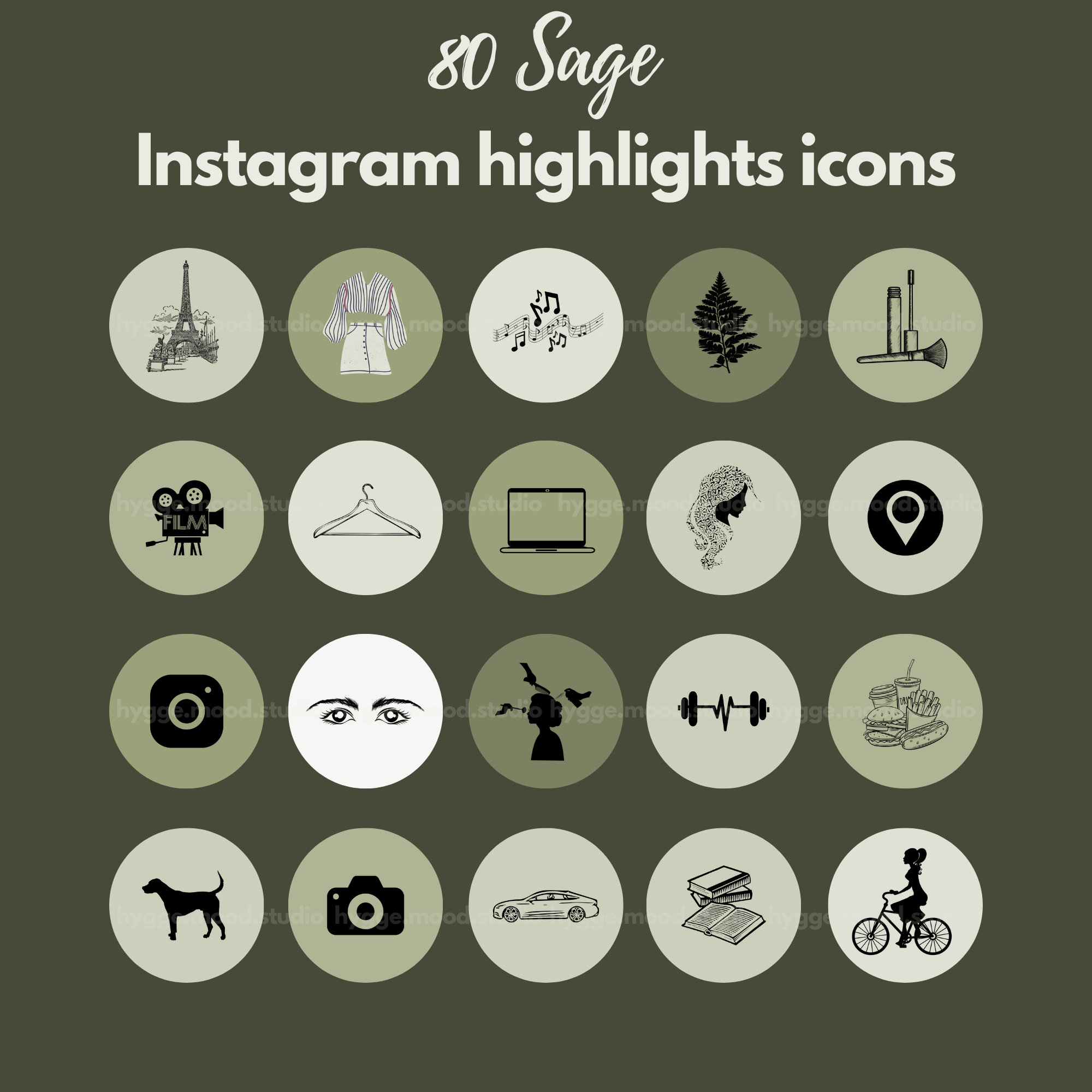 80 Sage Lineart Instagram Highlight Covers,green Highlight Icons ...