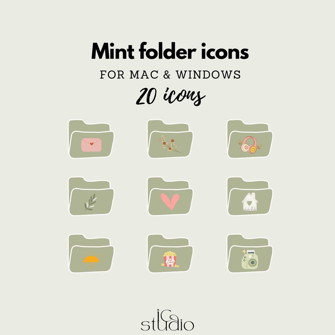 Mint Folder Icons Pack Desktop Theme for Mac and Windows｜macbook Home ...