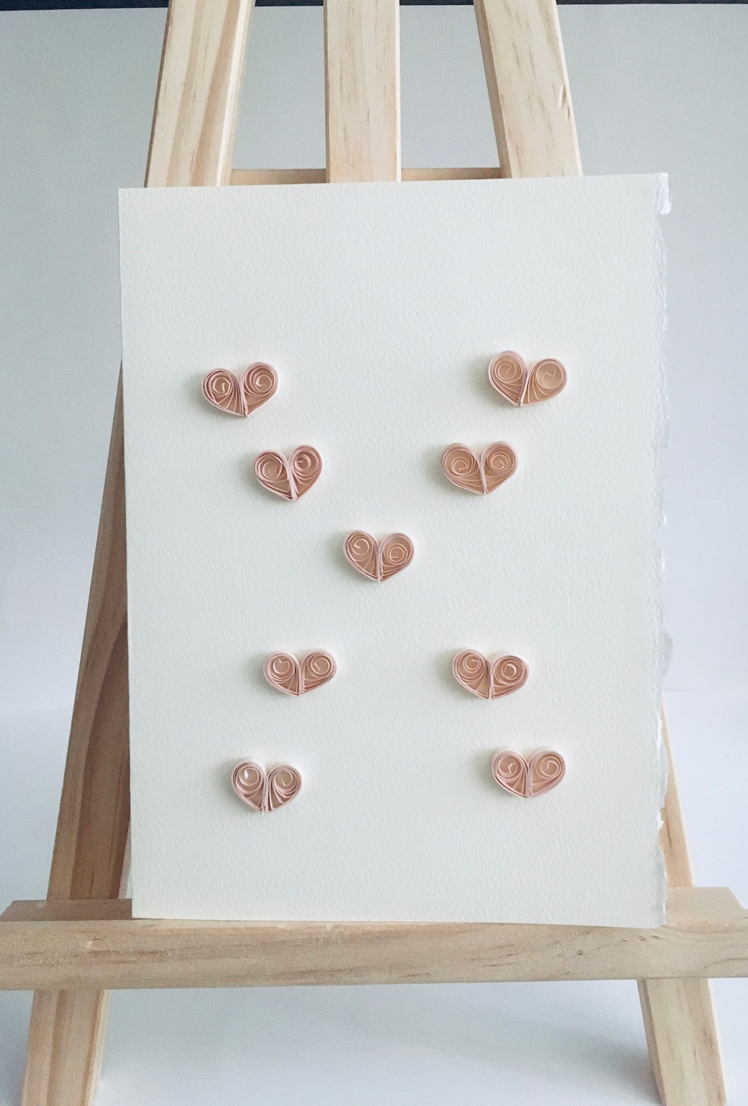 Light Pink Paper Quilled Heart Valentines Blank Greeting Cards ...