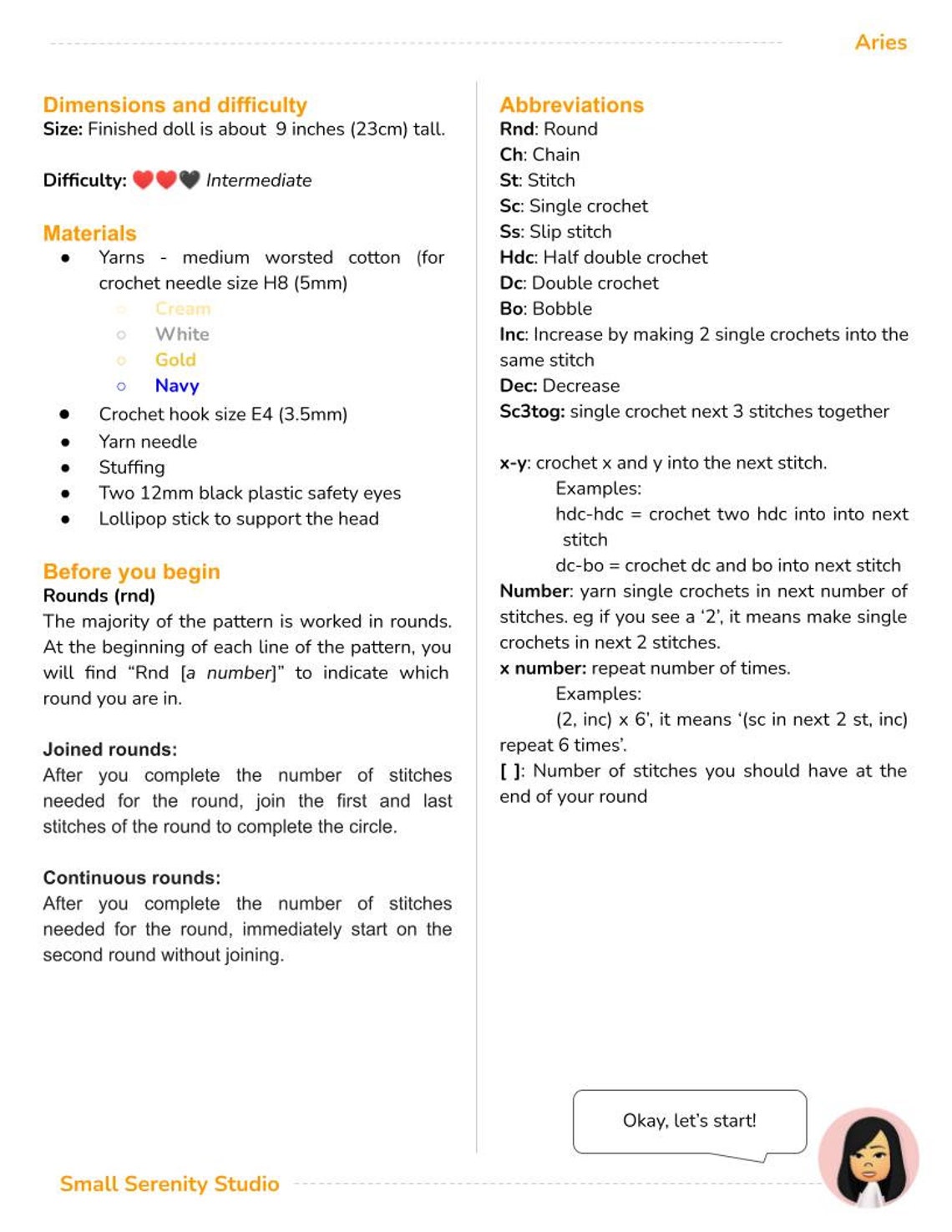 Little Miss Aries Doll A Zodiac Series PDF Pattern - Etsy