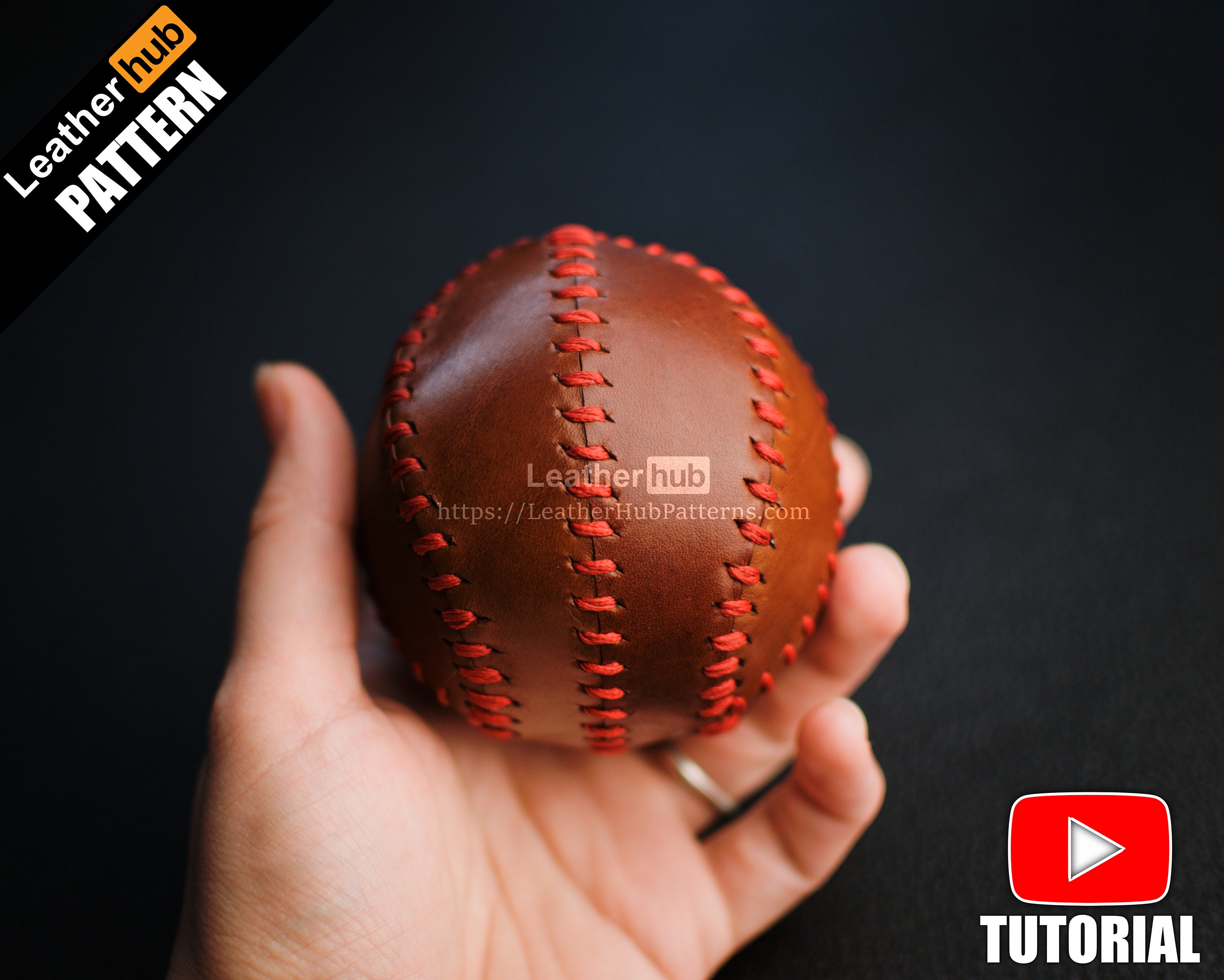 Baseball leather pattern PDF - by Leatherhub