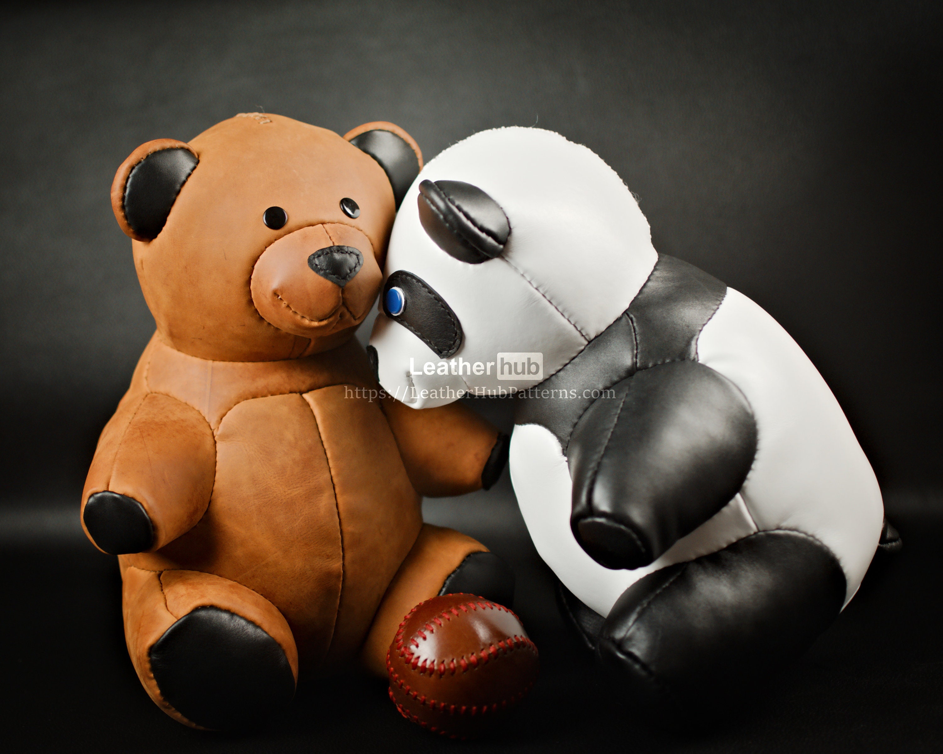Leather Teddy bears pattern for leather craft with PDF template with ...
