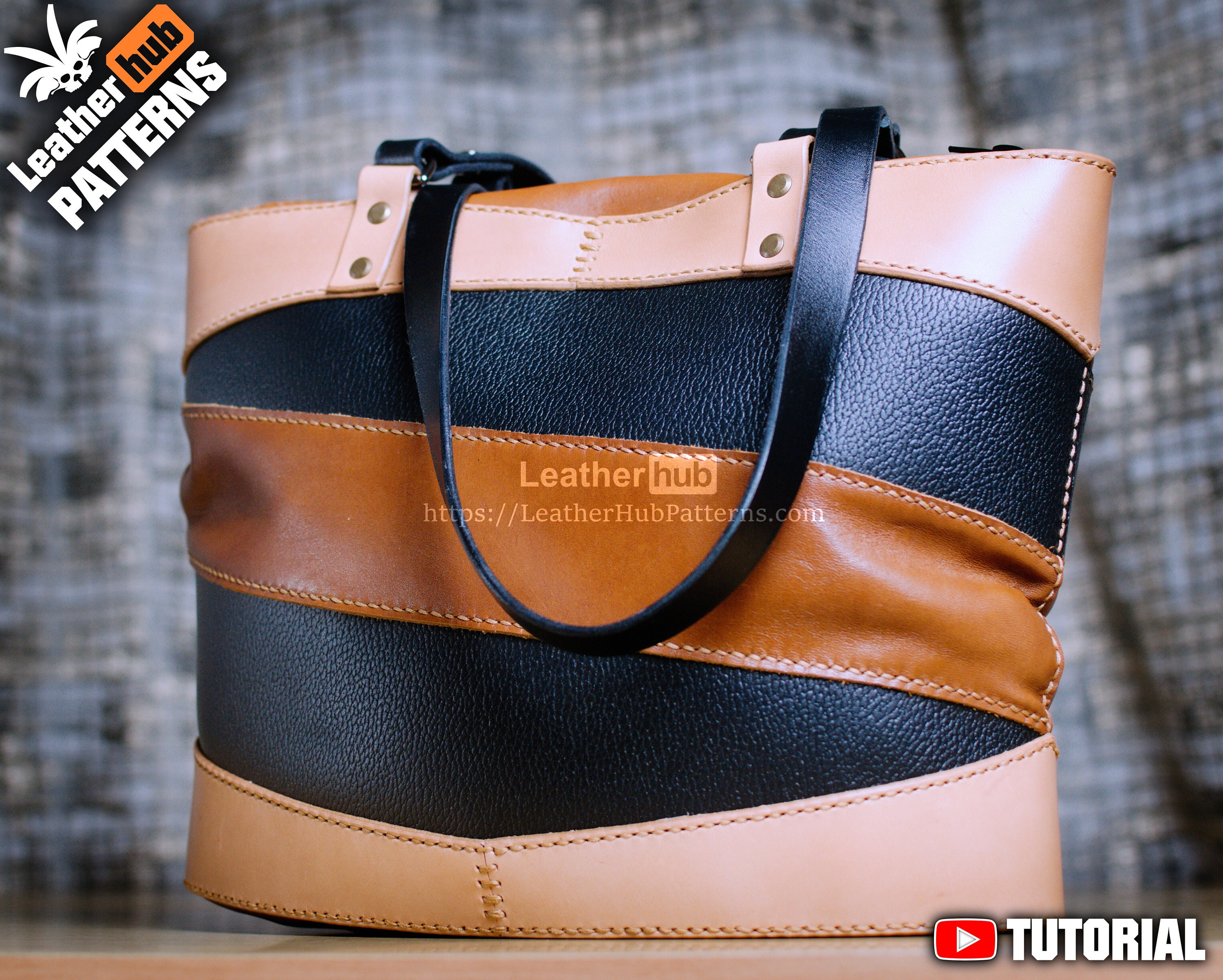 Tote bag leather pattern PDF - by Leatherhub