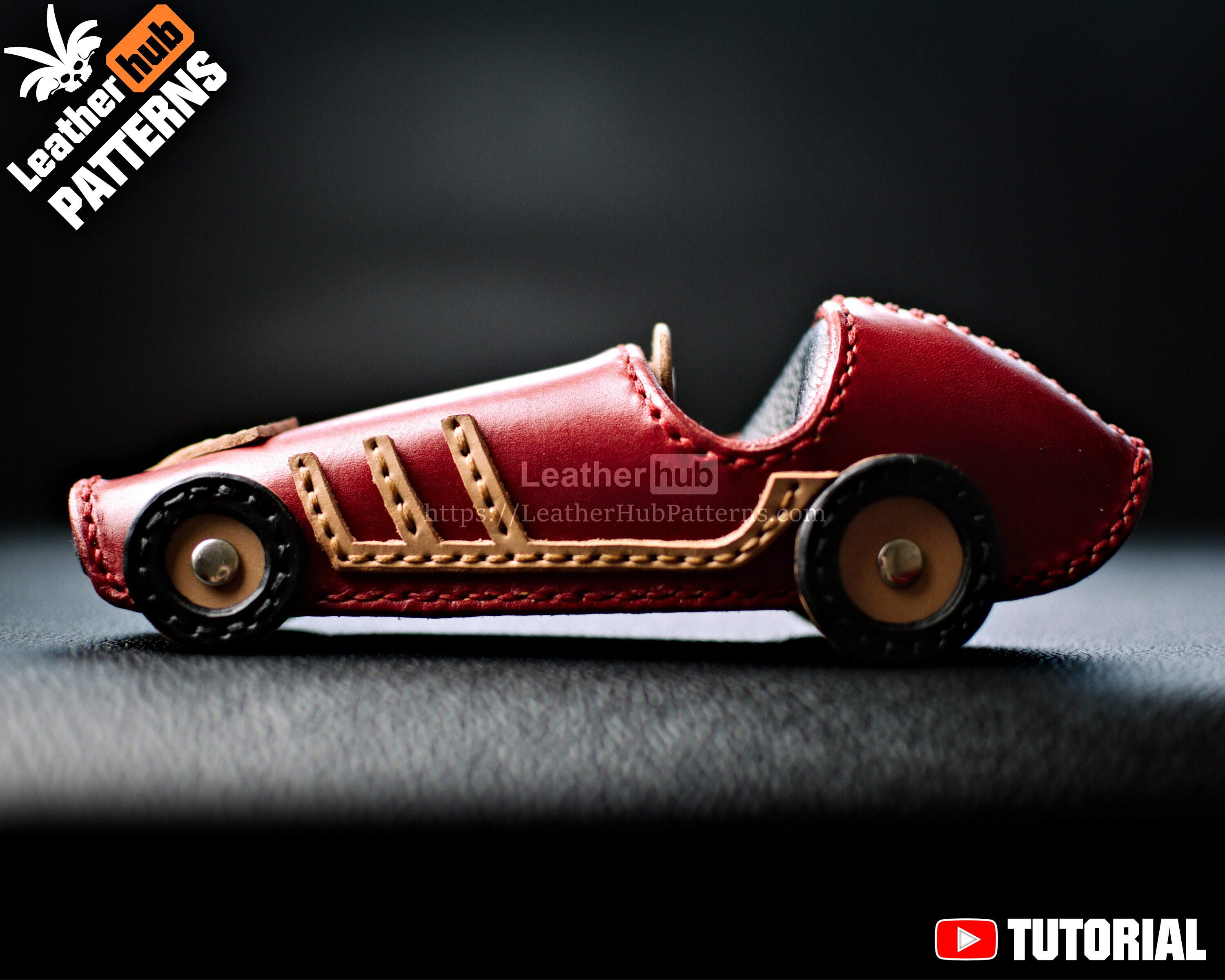 Leather pattern PDF - Toy racing car - by Leatherhub
