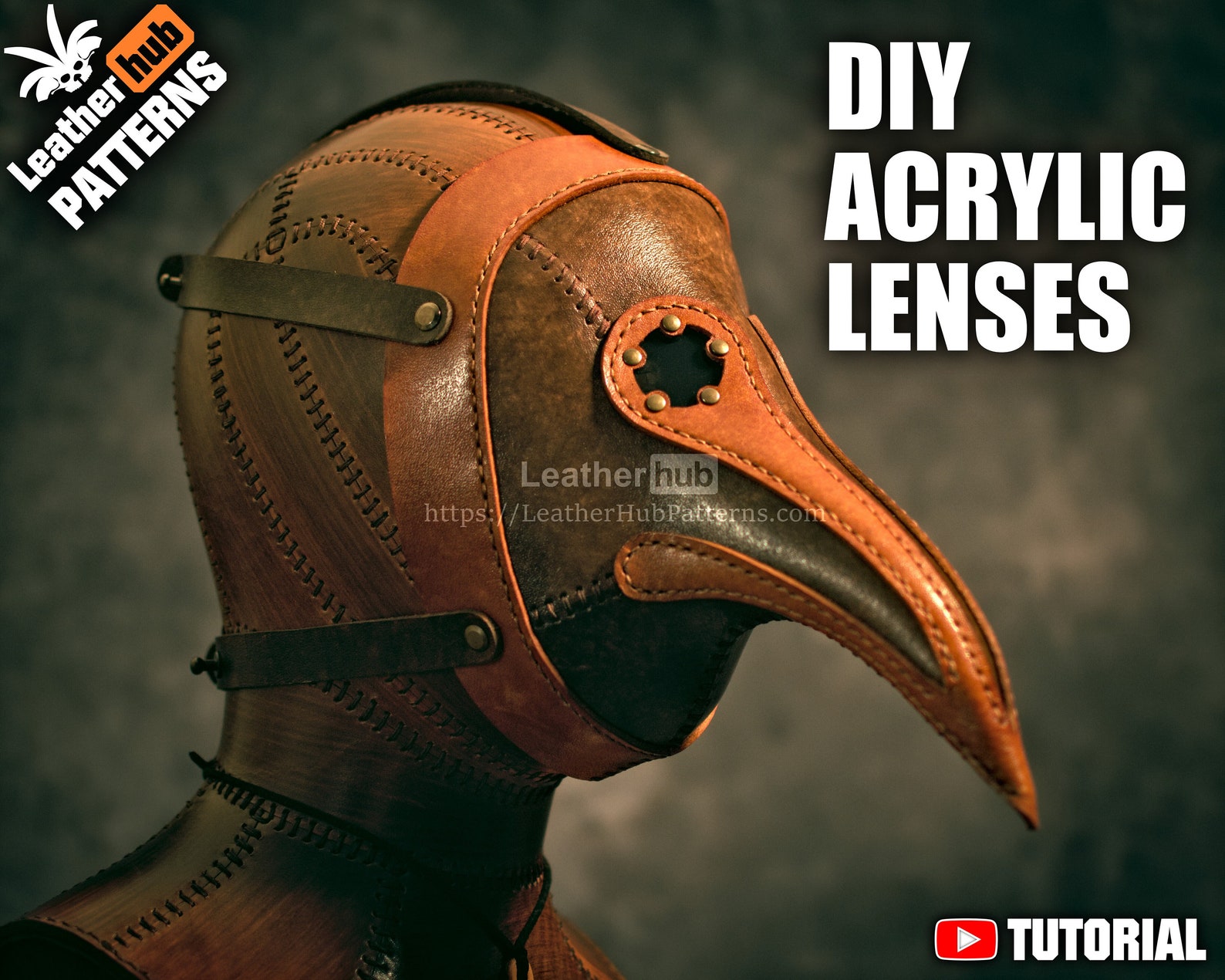 Plague Doctor Mask Leather Pattern PDF by Leatherhub - Etsy