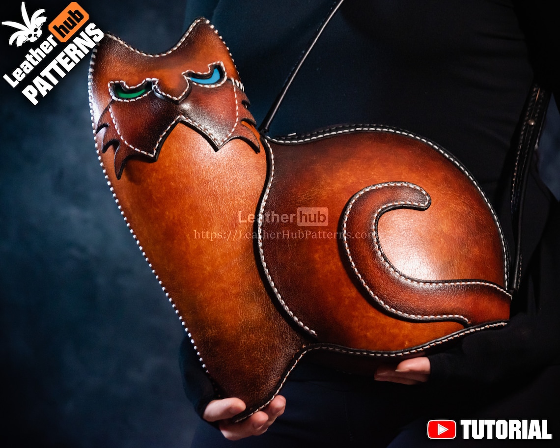 Cat Leather Bag Pattern PDF by Leatherhub - Etsy