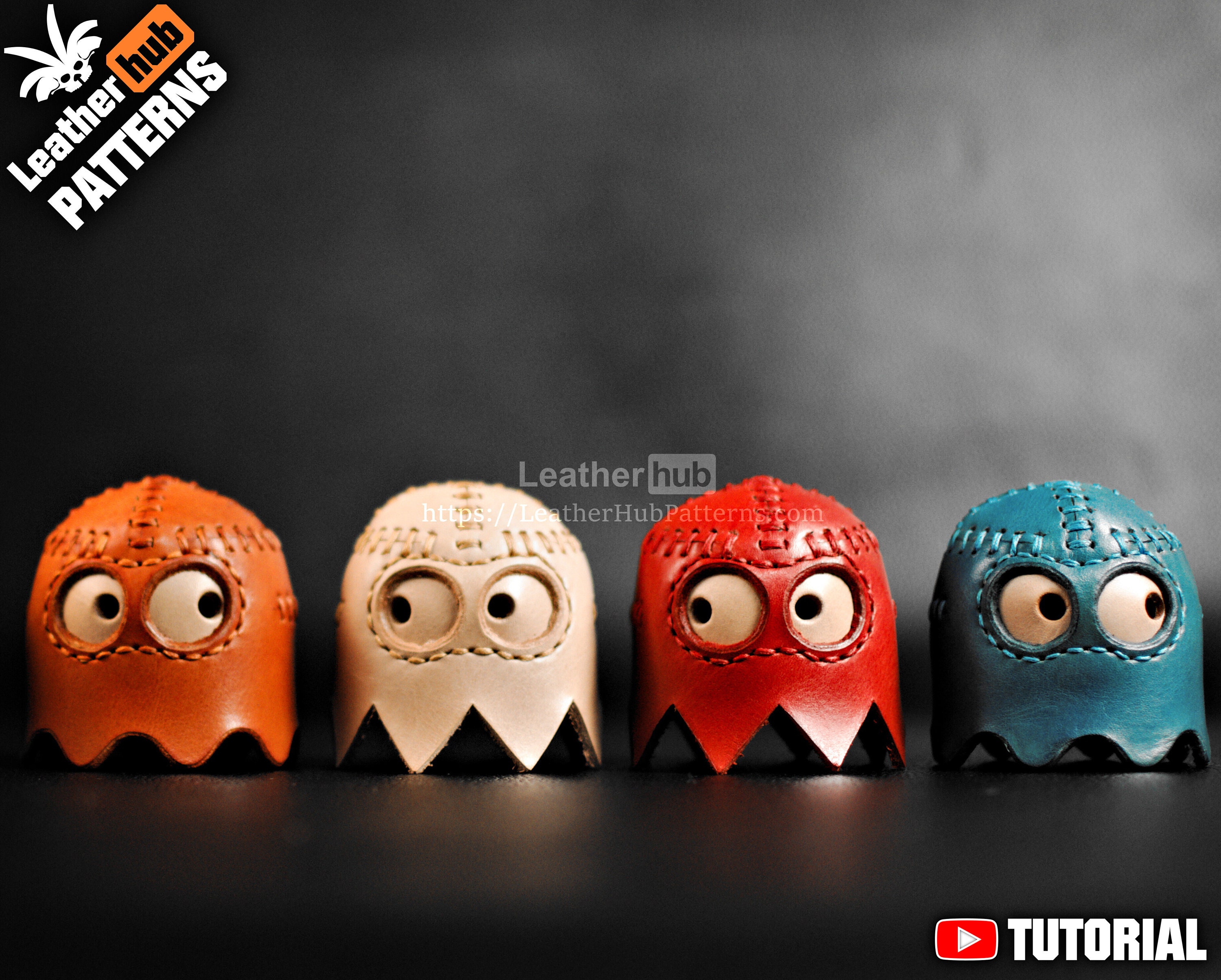 Leather ghosts pattern PDF - by Leatherhub