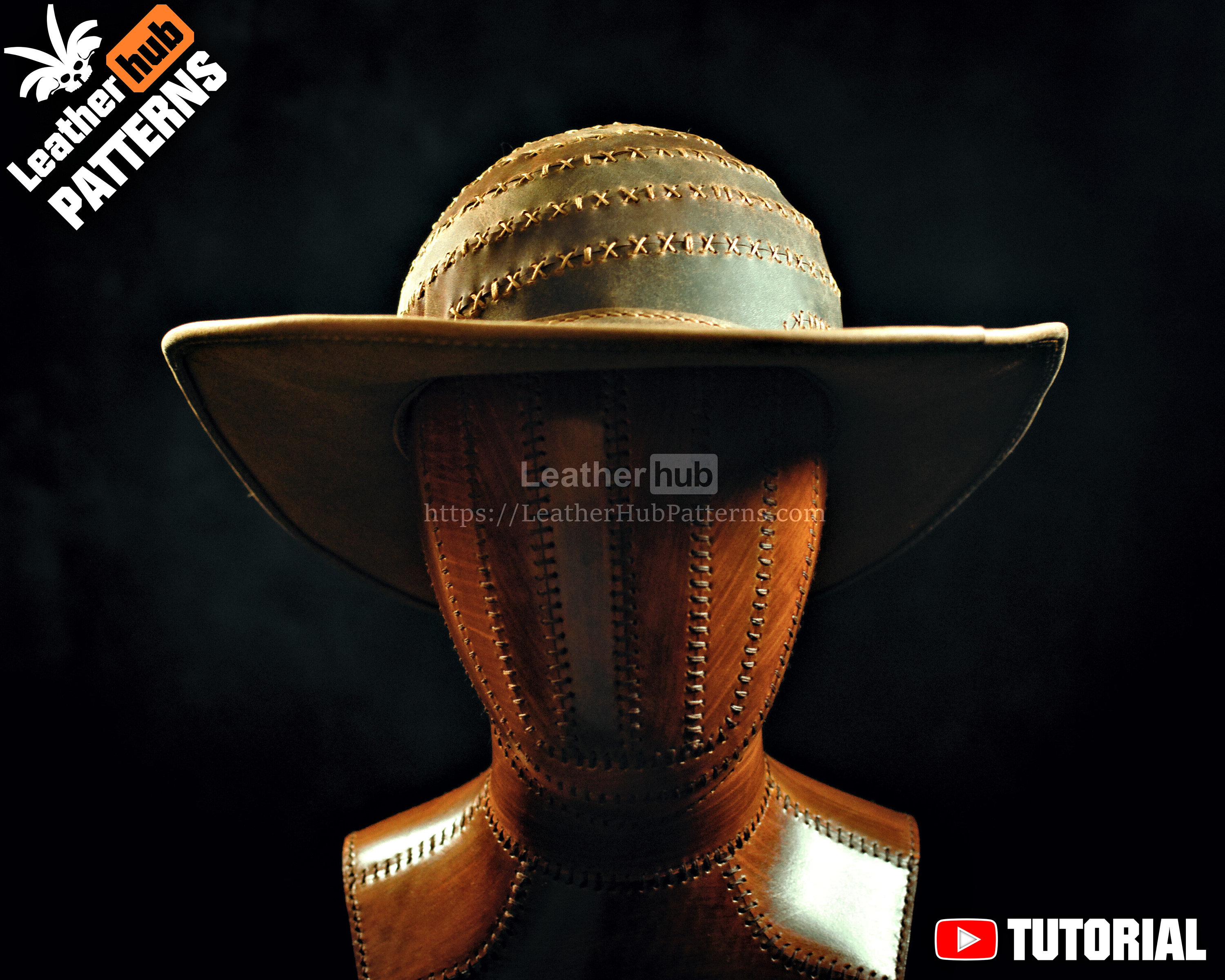 Leather hat pattern PDF - by Leatherhub